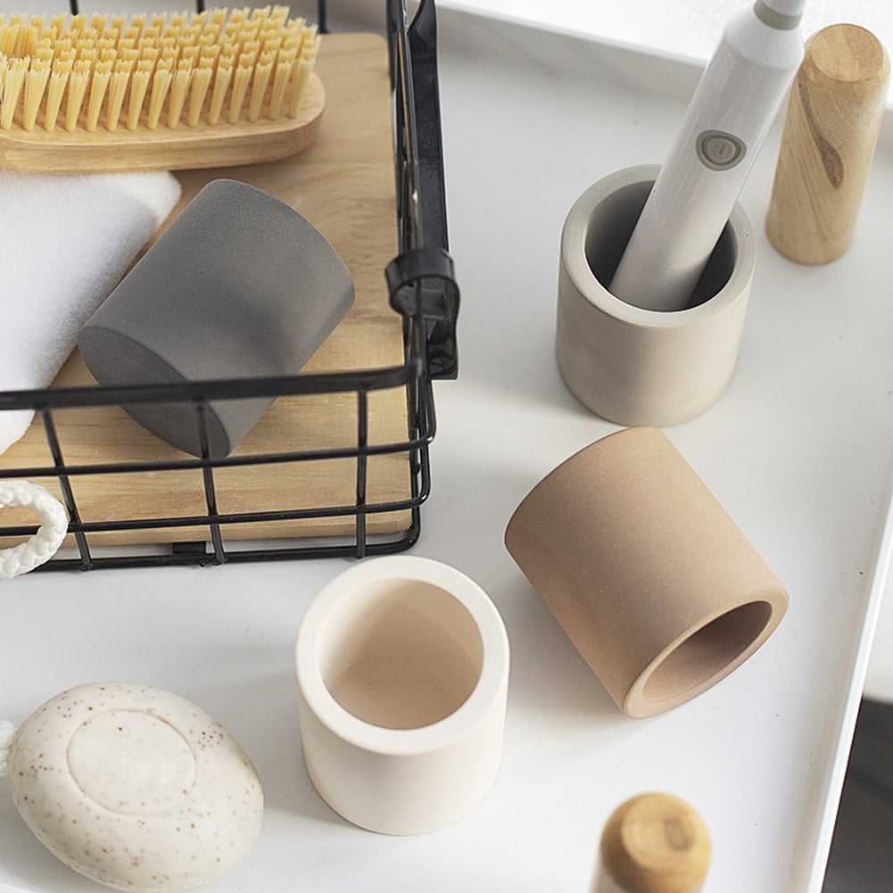 Diatom Mud Toothbrush Holder And Toothbrush Cup: Absorbs Water And ...