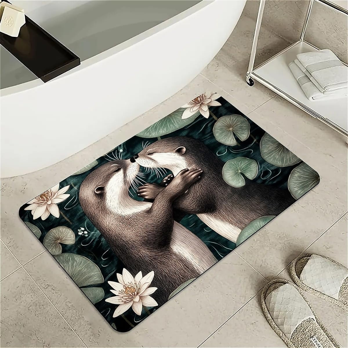Diatomaceous Earth Bath Mat,Snake Skeleton,Roses Non-Slip Volume Super ...