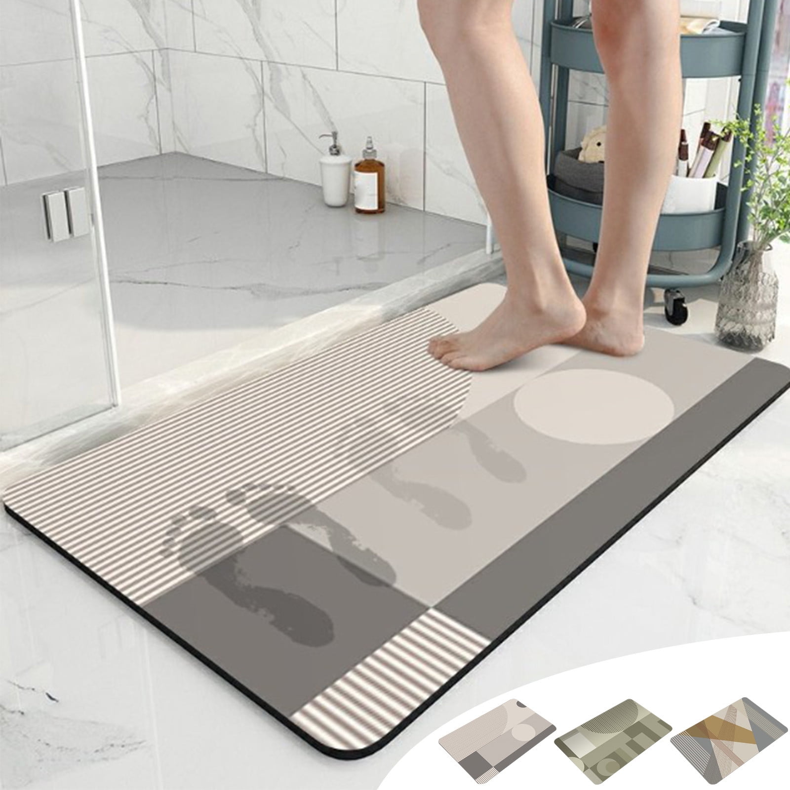 Diatomaceous Earth Bath Mat Super Absorbent Large Diatomite Stone Bath ...