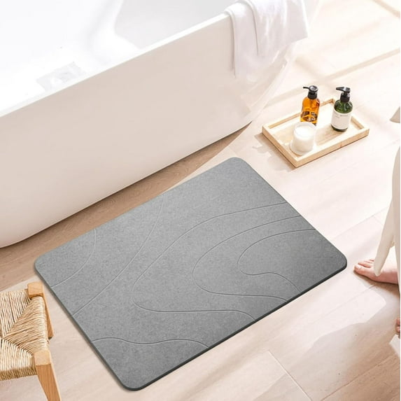 Diatomaceous Earth Bath/Showers Mat Natural Hard Stone Non Slip Quick ...