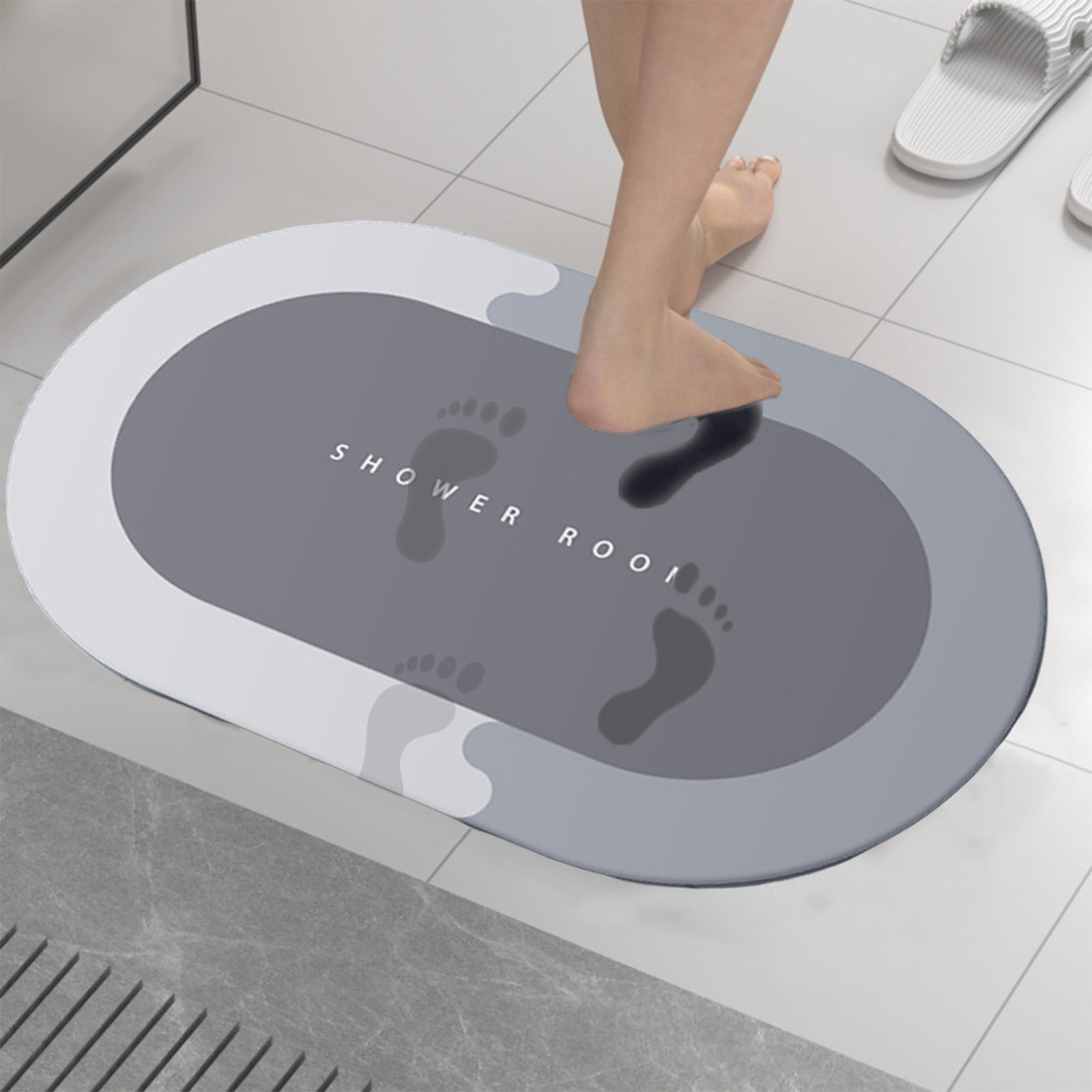 Diatomaceous Earth Bath mat Rubber Non-Slip Shower Mat Quick Dry Super ...