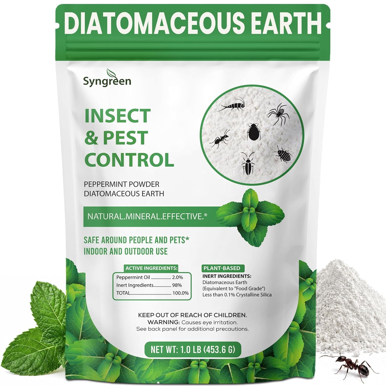 Diatomaceous Earth Food Grade Powder with Peppermint - Crawling Insect ...