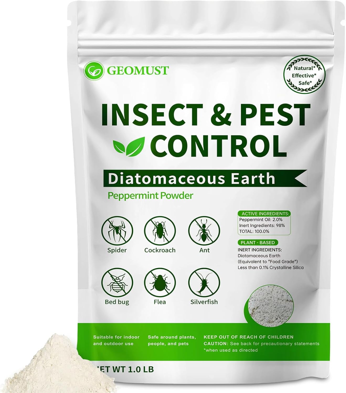 Diatomaceous Earth Insect & Pest Control, Crawling Insect Killer with ...