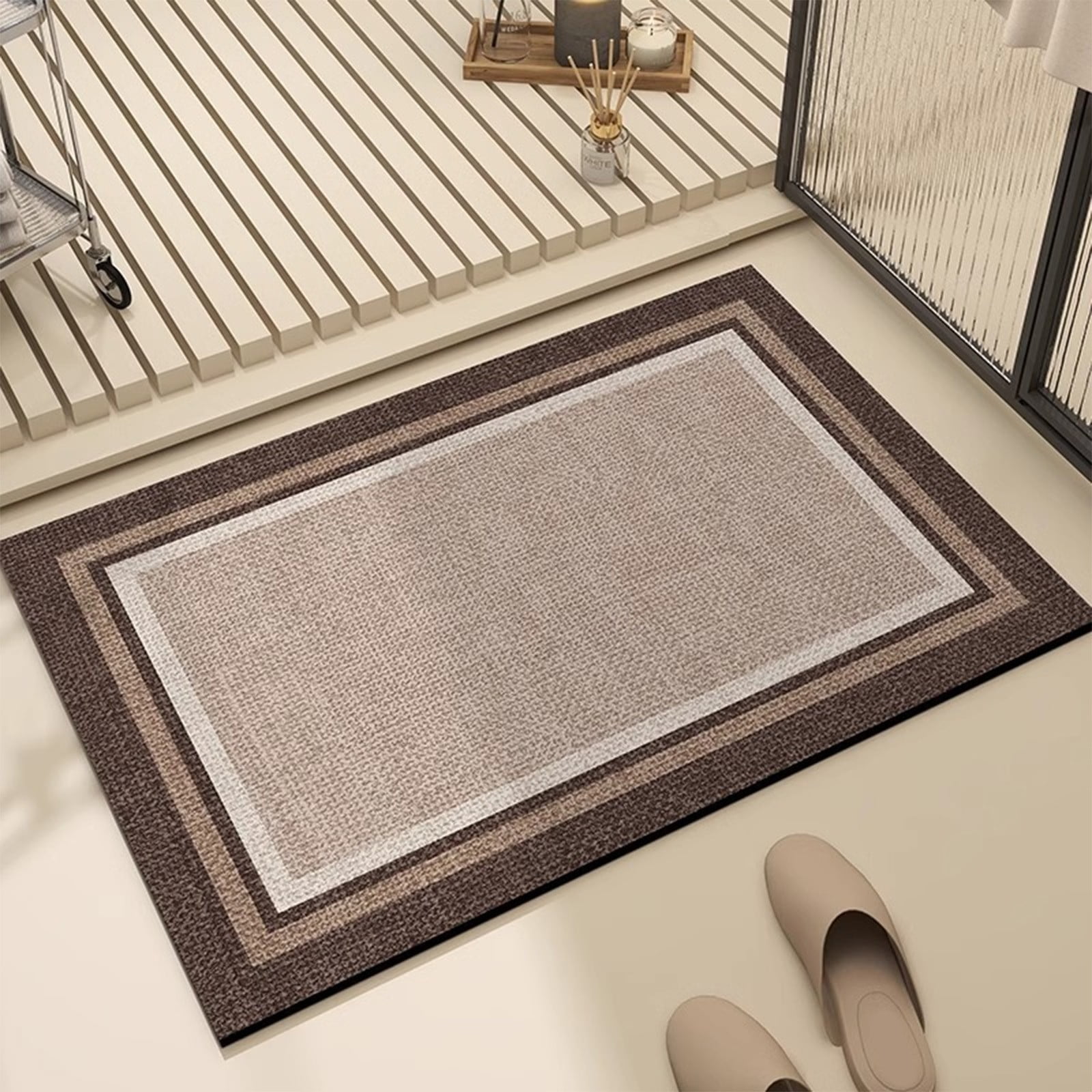 Diatomite Bath Mat 40x60cm Absorbent Non-slip Floor Mat for Bathroom ...