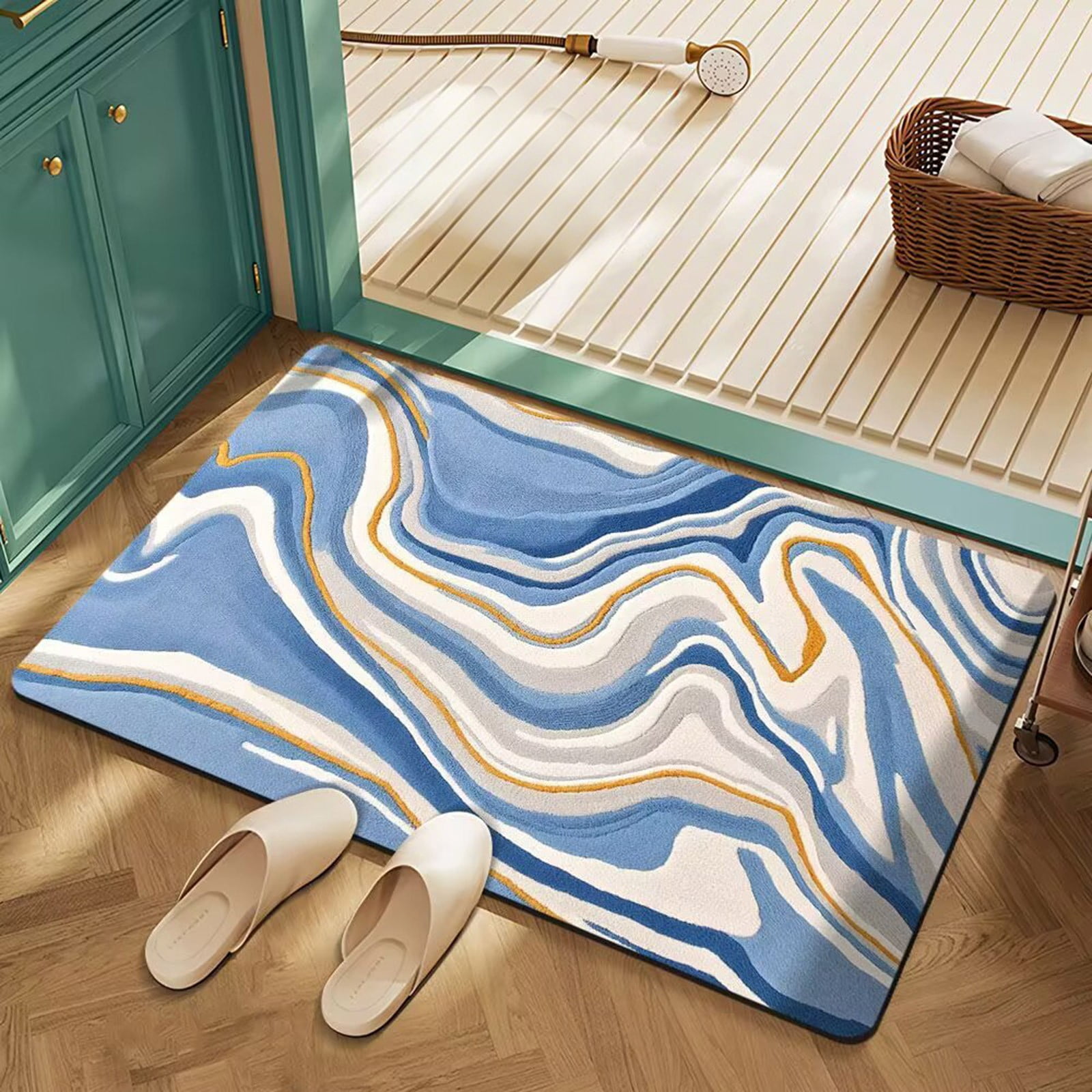 Diatomite Bath Mat Colorful Visual 3D Effect Diatomaceous Earth Bath ...