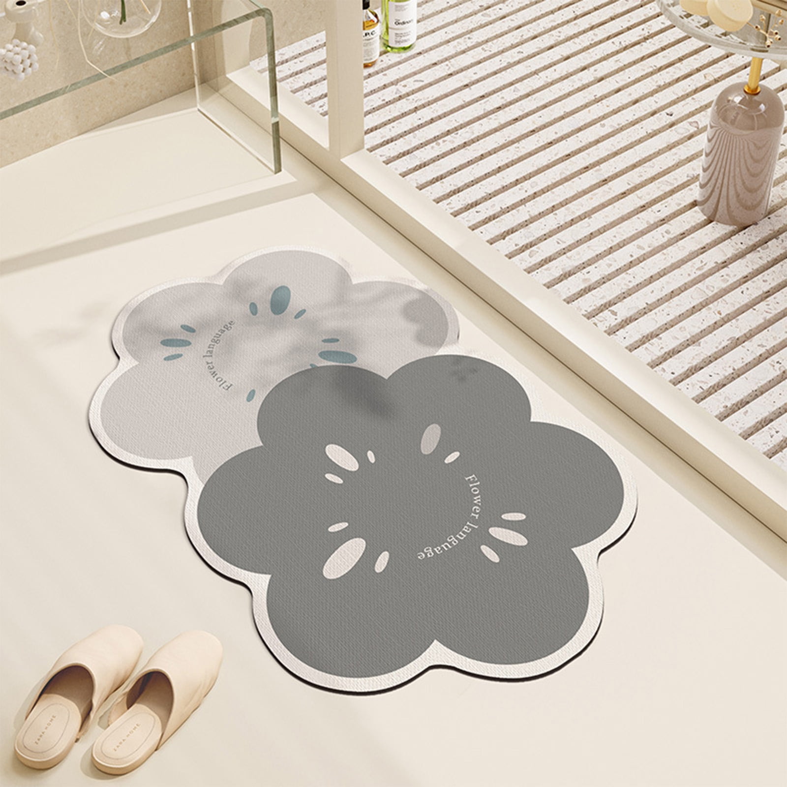 XYAIYT Diatomite Bathroom Floor Mats with Non Slip Rubber Backing for ...