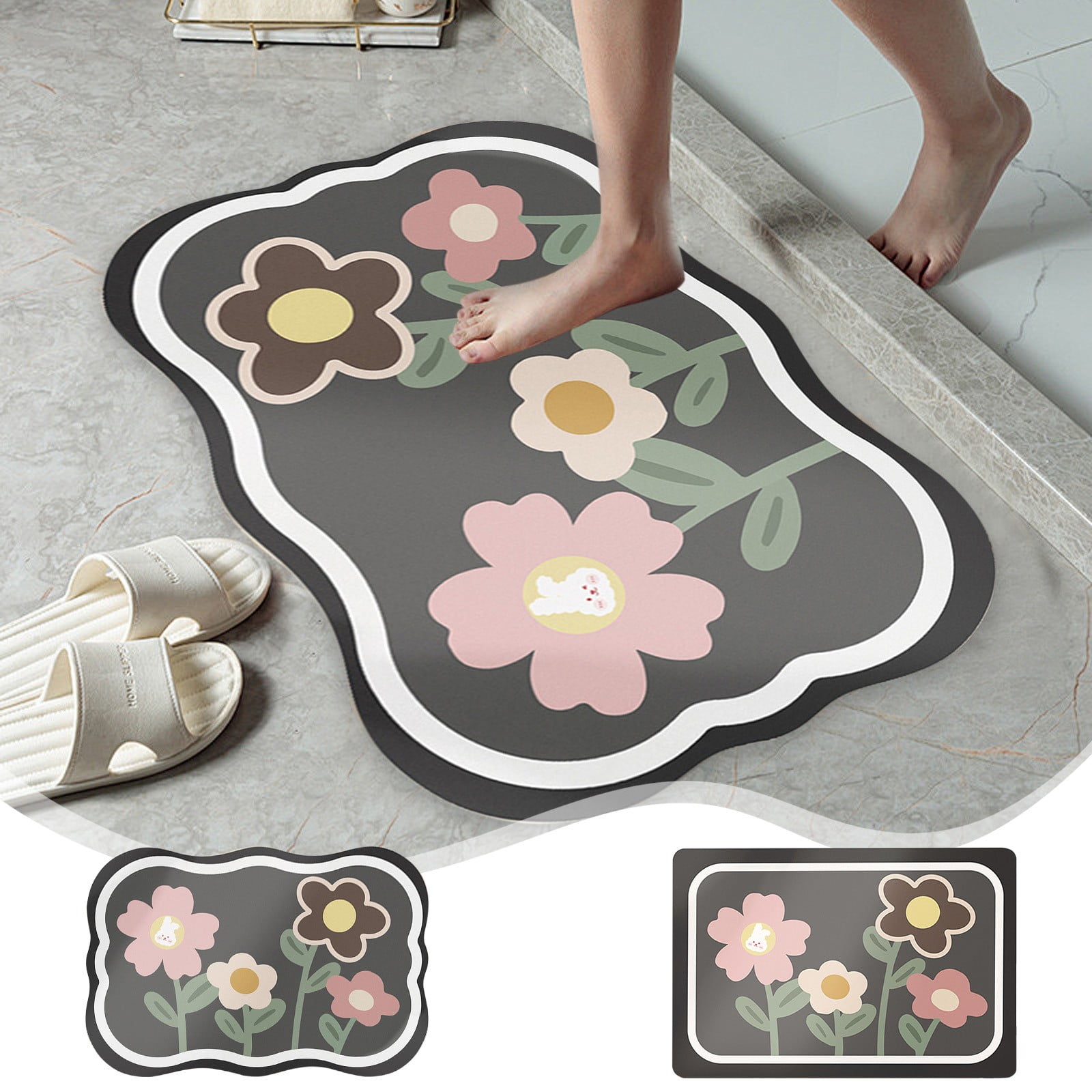 Diatomite Floor Mat, Non Slip Absorbent, Heavy Duty Textured, for ...