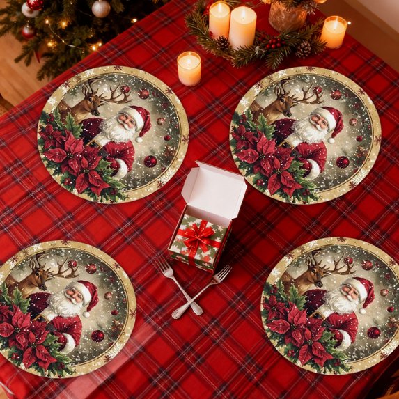 Diatomite Placemat Absorbent Coaster for Dining Table Christmas Party ...
