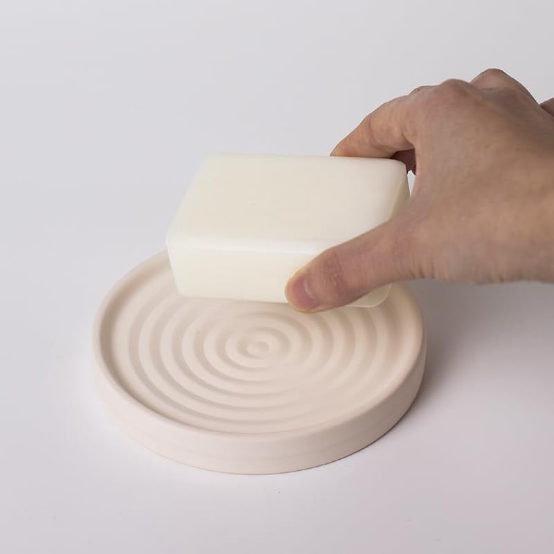 Diatomite Soap Holder, Circular Design with Ripple Pattern, Absorbent ...