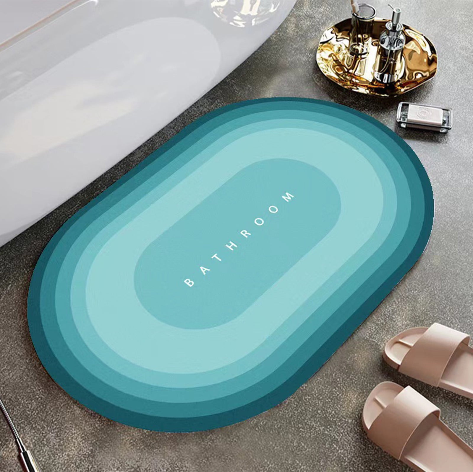 Diatomite Soft Rubber Absorbent Mats Bathroom Floor Mats Soft Diatomite ...