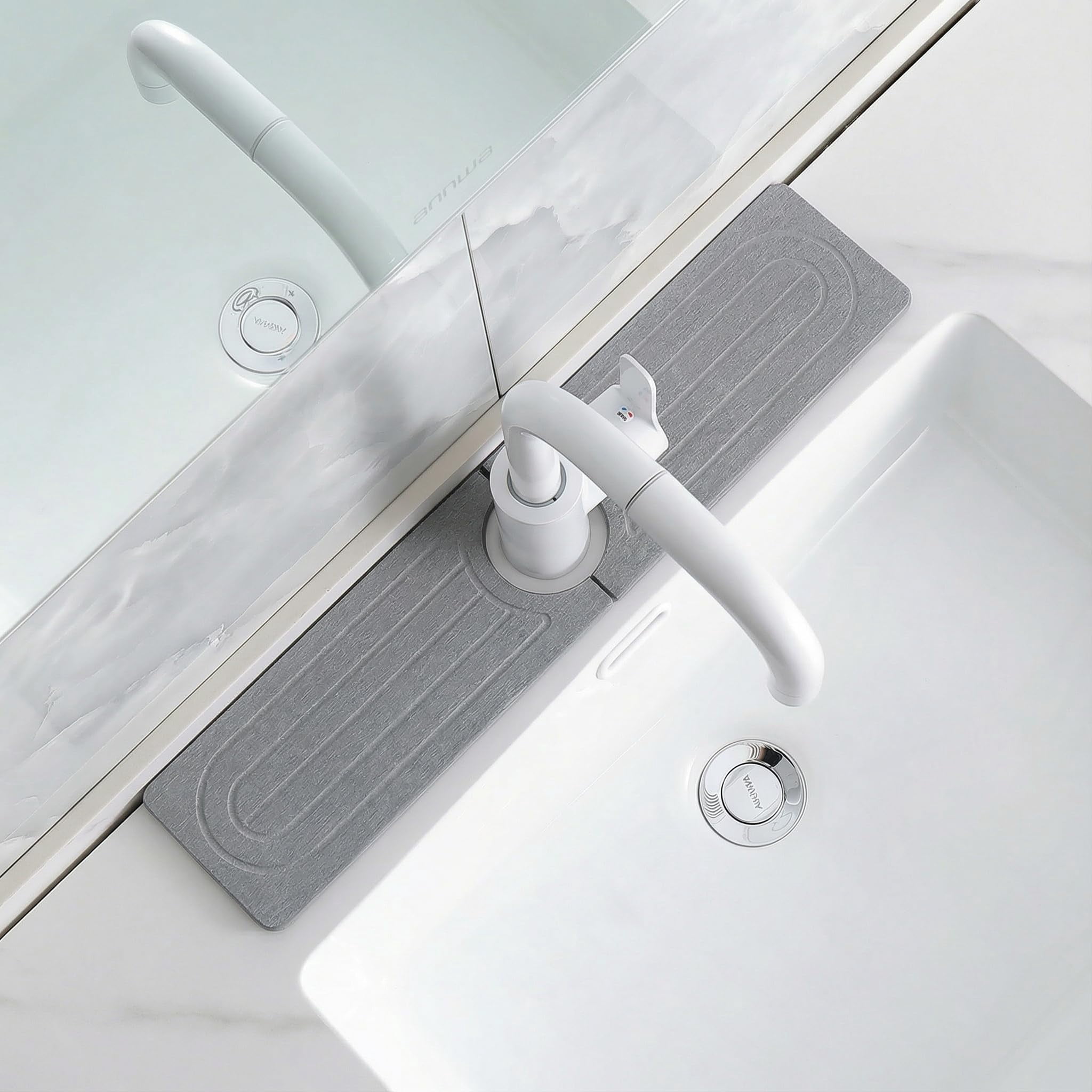 Diatomite Stone Sink Mat Gray-D2 Kitchen Counter Bathroom Quick-Dry ...