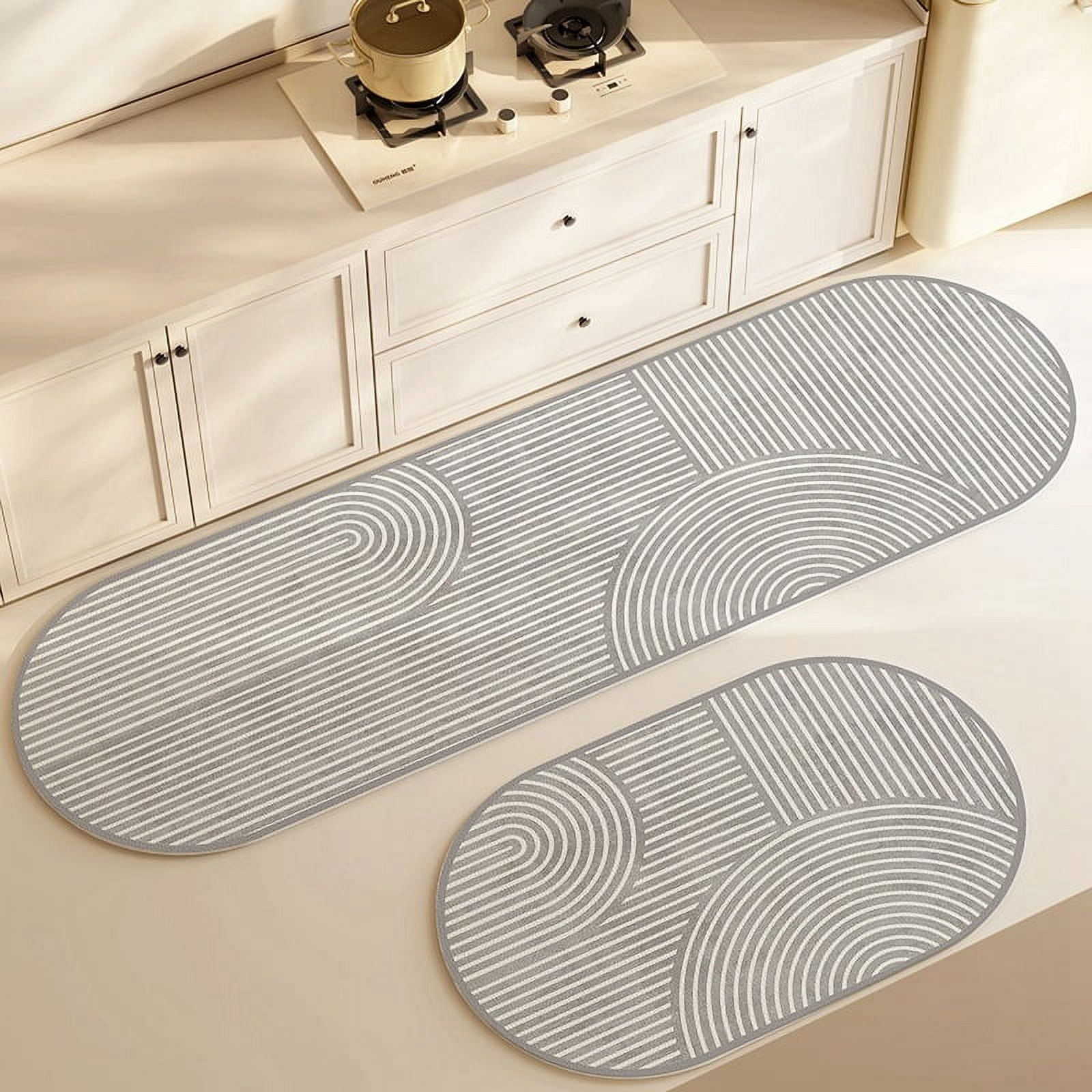 Diatomite Super Absorbent Kitchen Mat Non-slip Kitchen Rug Elliptical ...
