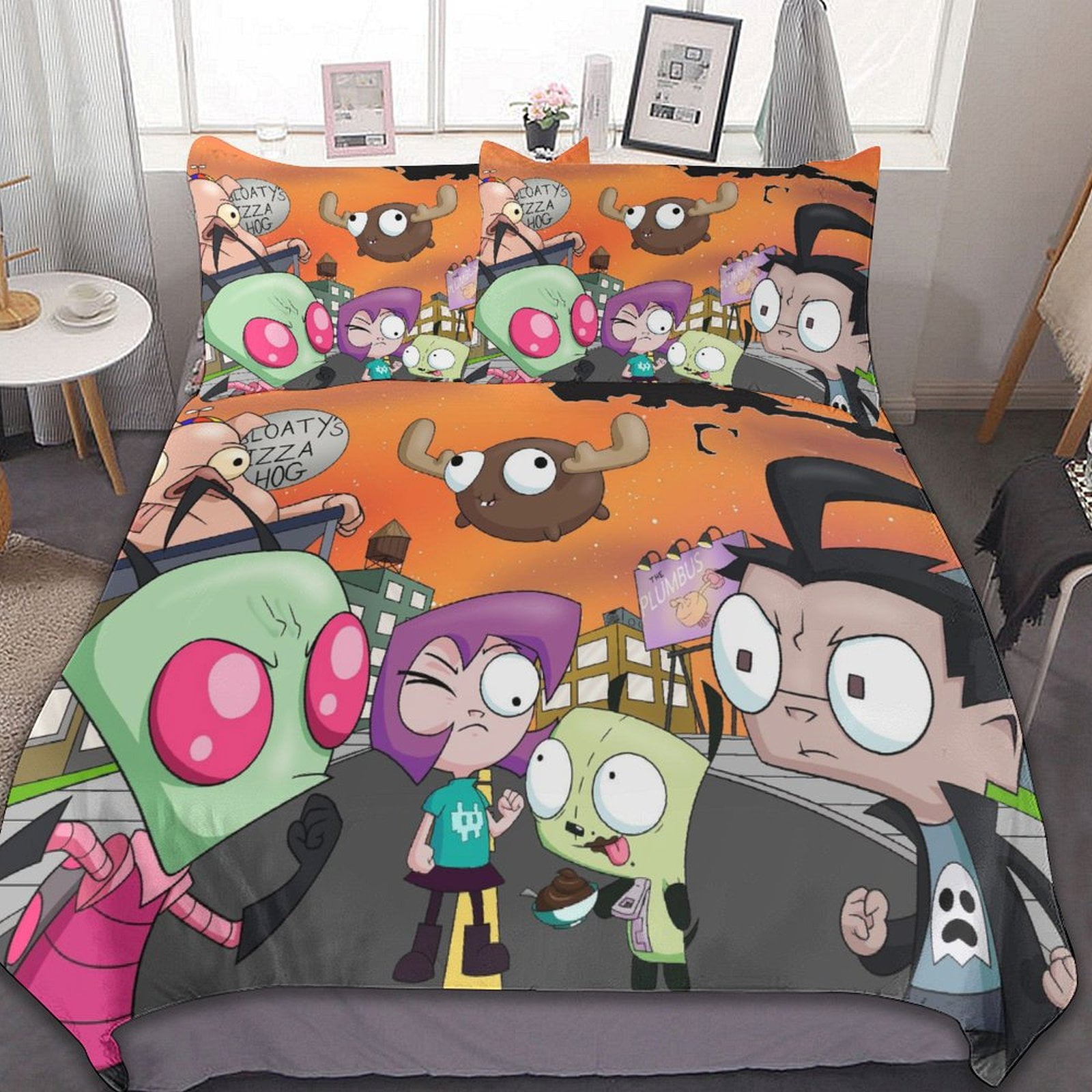 Dib Invader Zim Gaz Gir 3 Pieces Bedding Sets Comfortable Soft ...