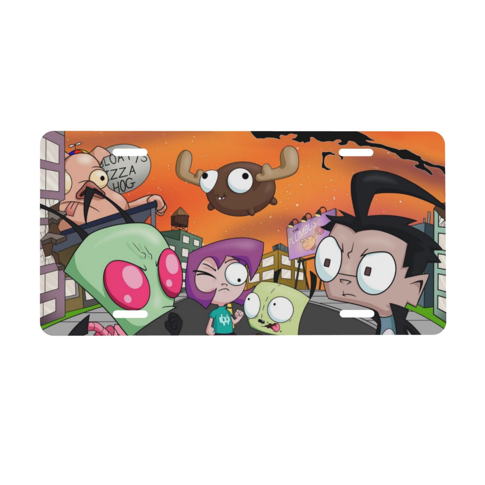 Dib Invader Zim Gaz Gir License Plate Cover Aluminum Novelty Vanity Tag ...