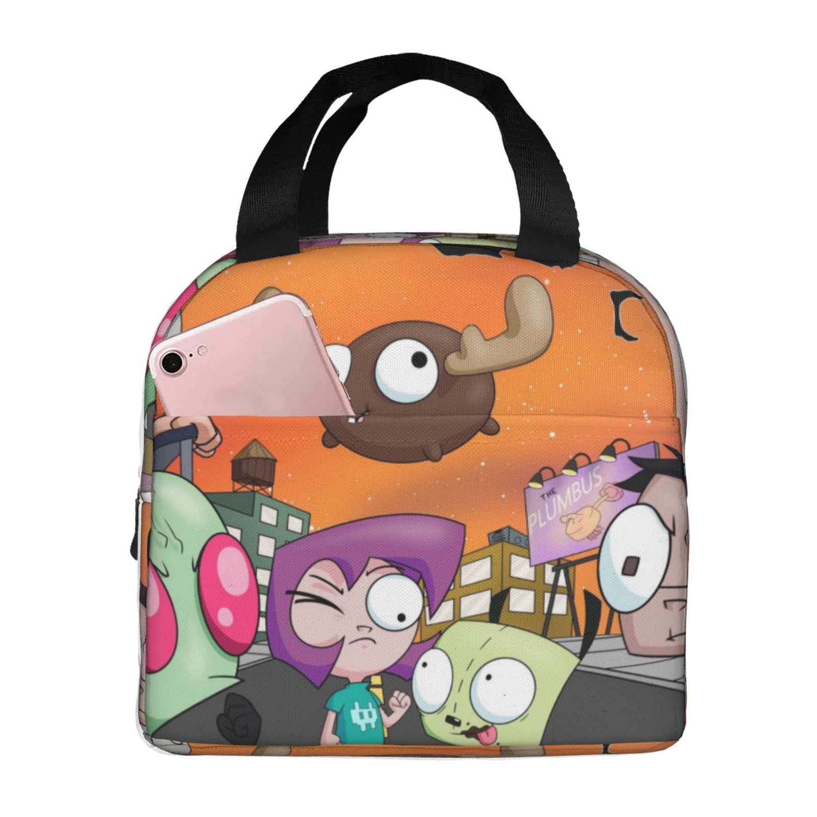 Dib Invader Zim Gaz Gir Lunch Bag Reusable Portable Lunch Box Insulated ...