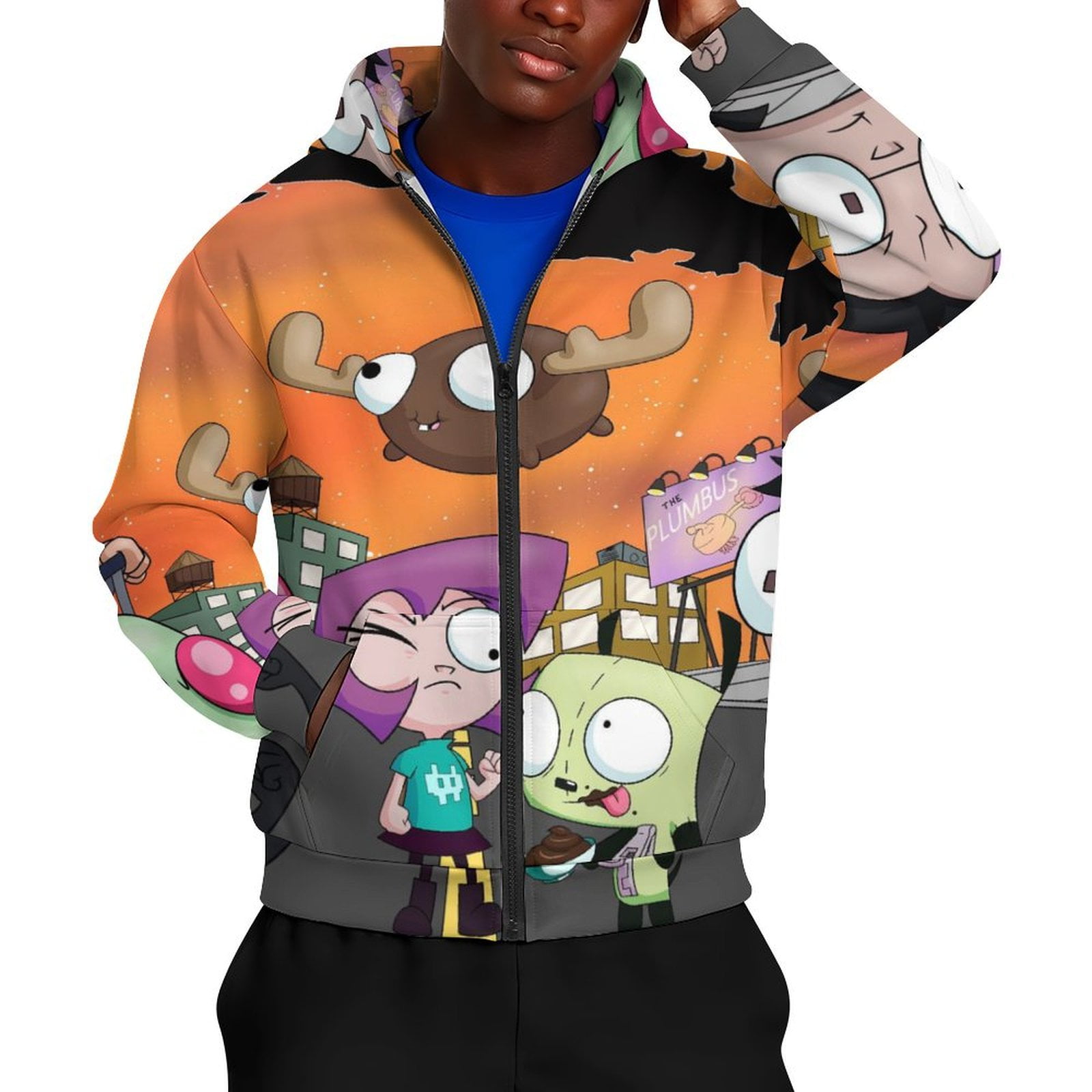 Dib Invader Zim Gaz Gir Teen Sweatshirts Zipper Hoodies Jacket Coat ...
