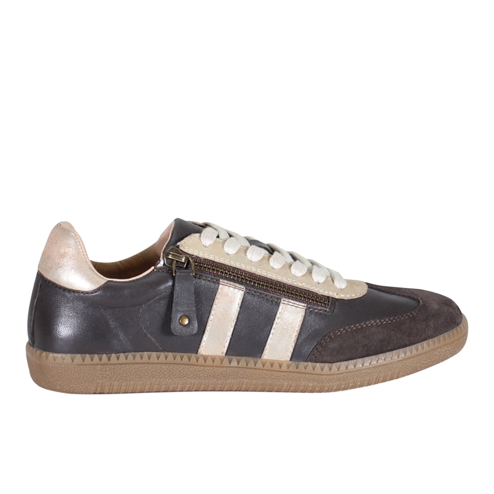 Diba True Women's To Paz Leather Zip-Up Sneaker (DarkBrown/DarkBrown ...