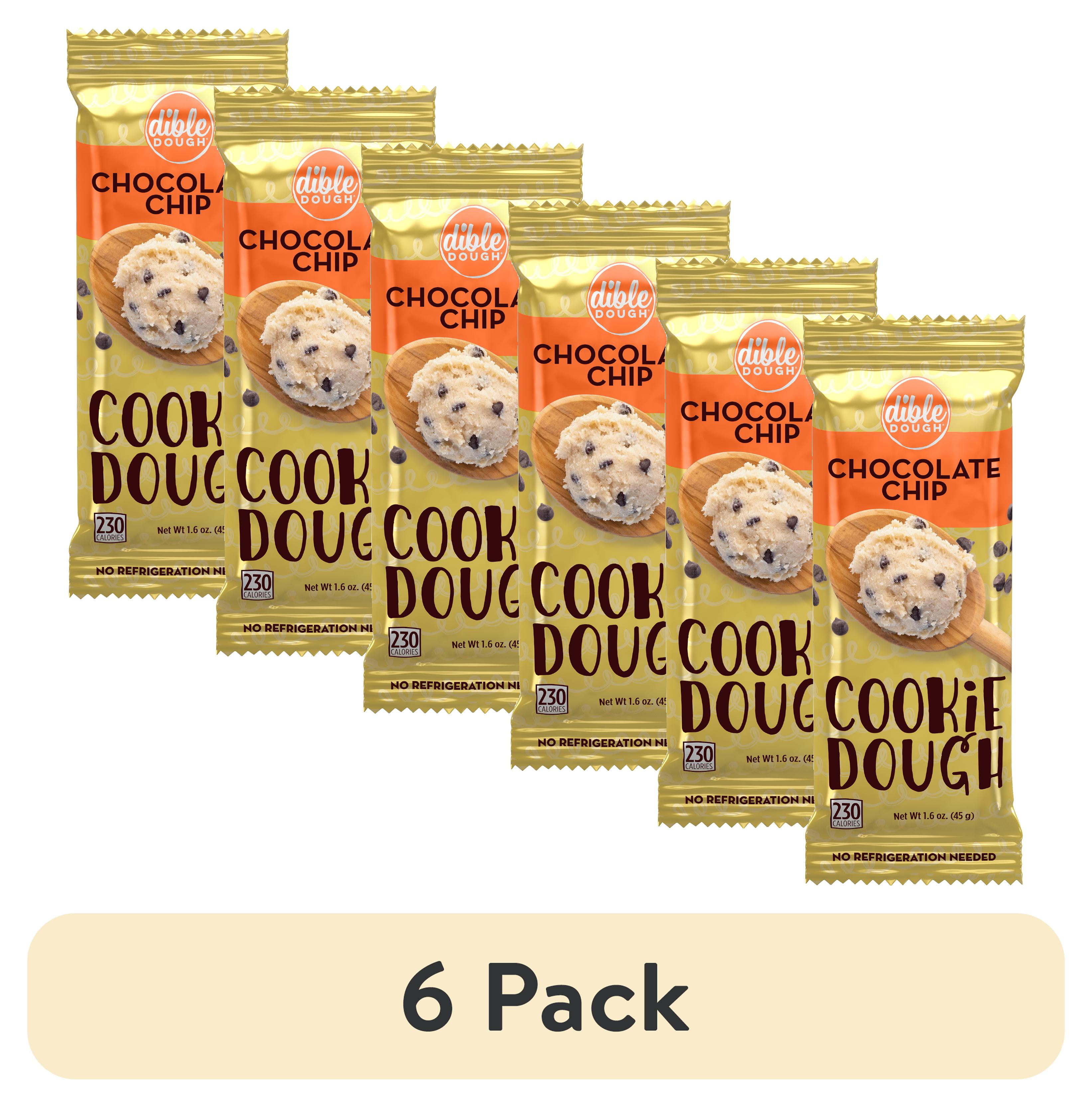 (6 pack) Dible Dough Chocolate Chip Edible Cookie Dough Bar - Walmart.com