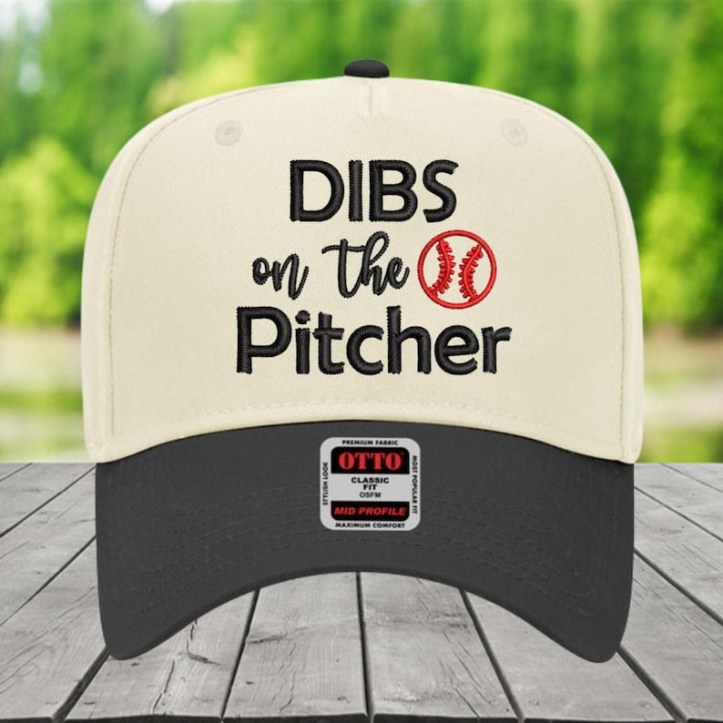 Dibs On The Pitcher Hat, Funny Baseball Softball Hat, Softball ...