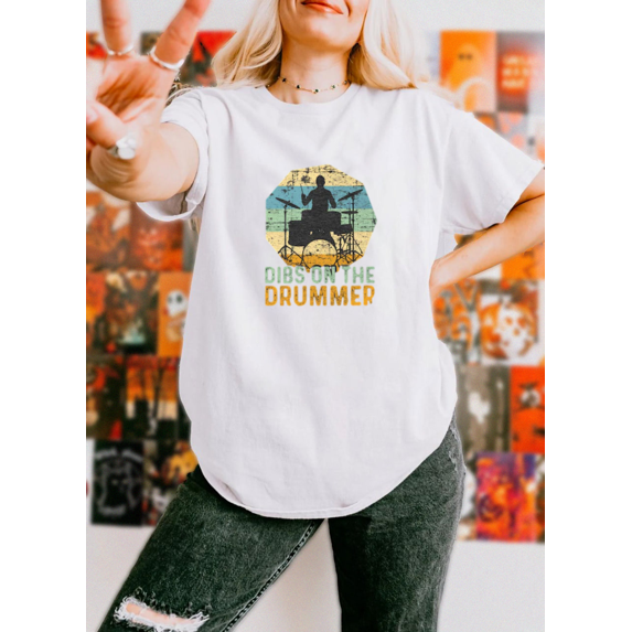 Dibs on the Drummer Music Concert Fun Band Quote Graphic Unisex T-Shirt ...