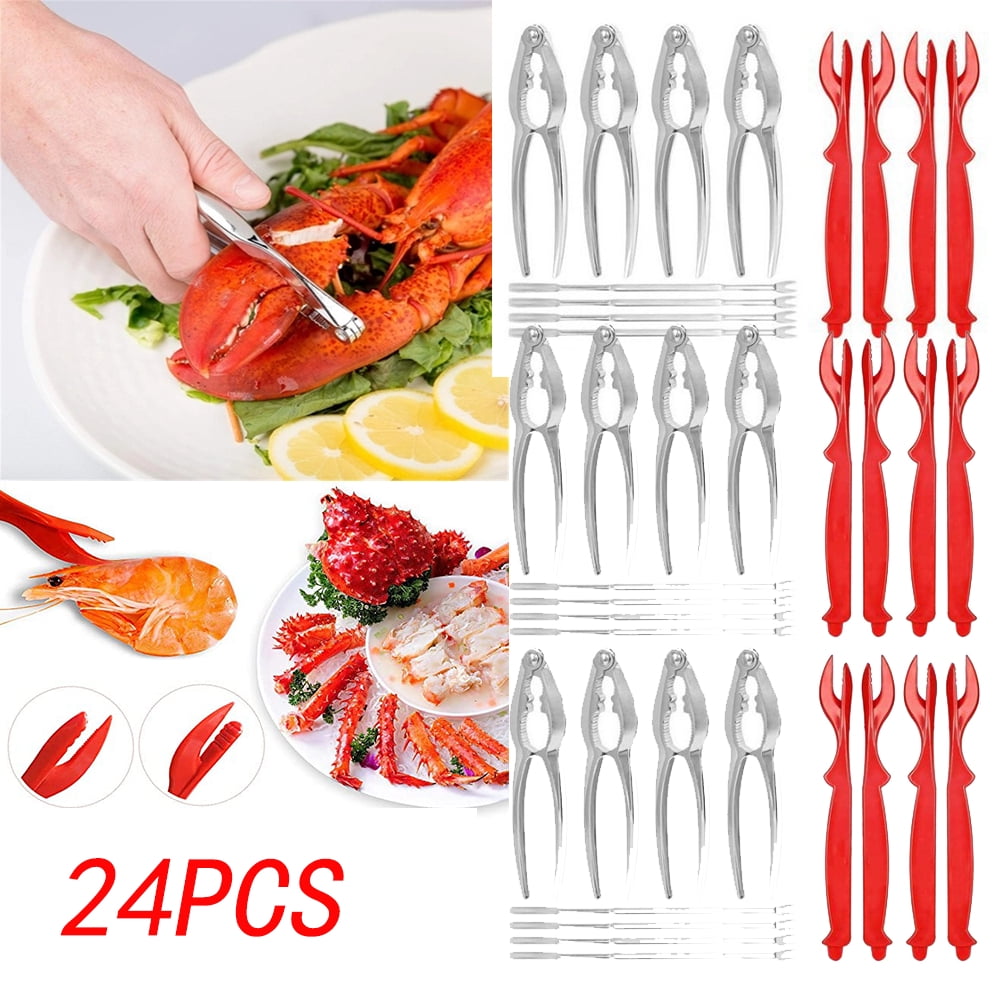 Dicasser Crab Eating Tools Set,24Pc Crab Meat Needles Crackers Opener ...