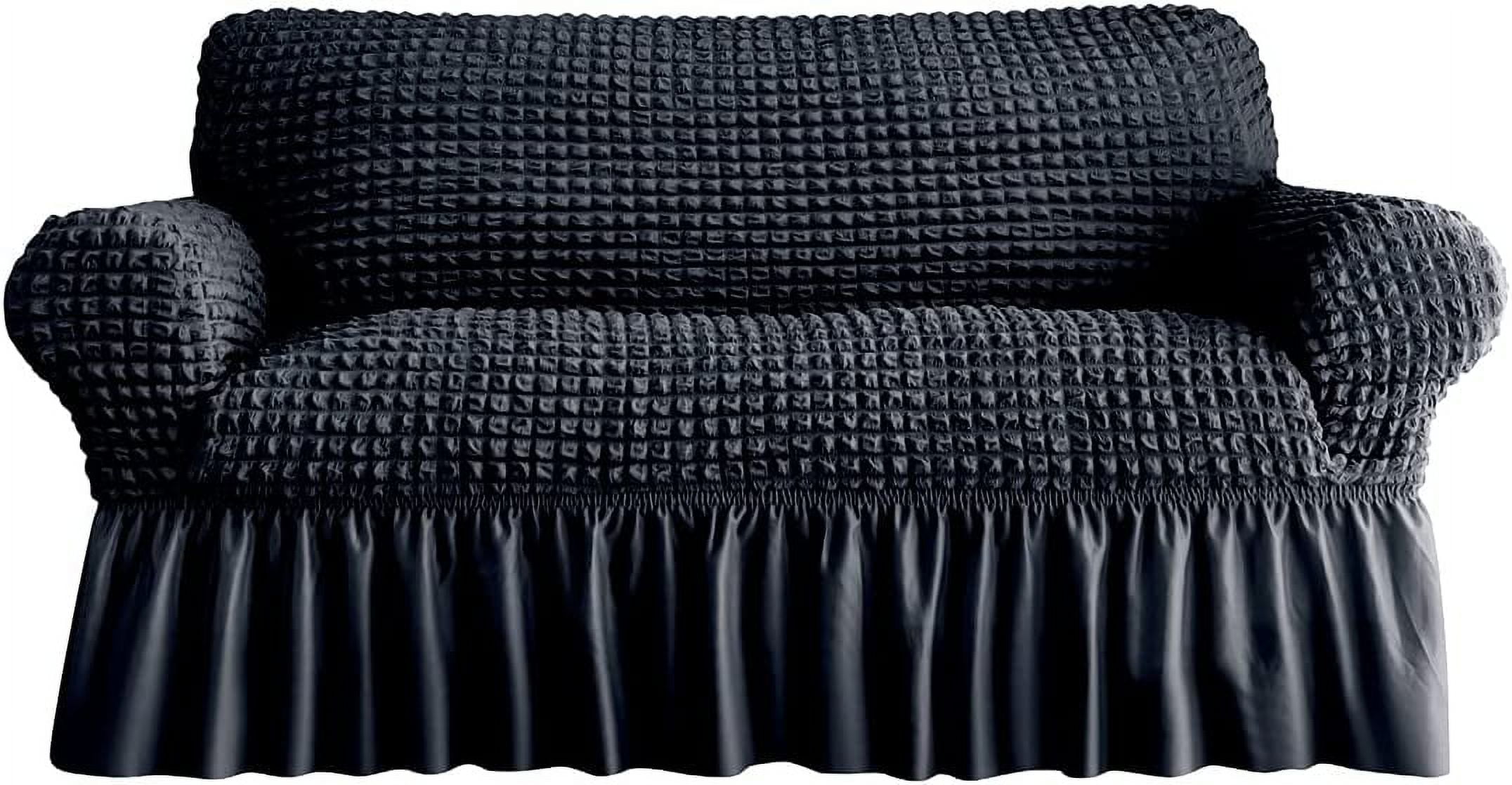 Dicasser Sofa Slipcover 1 Piece for 2 Cushion Couch Cover with Skirt ...