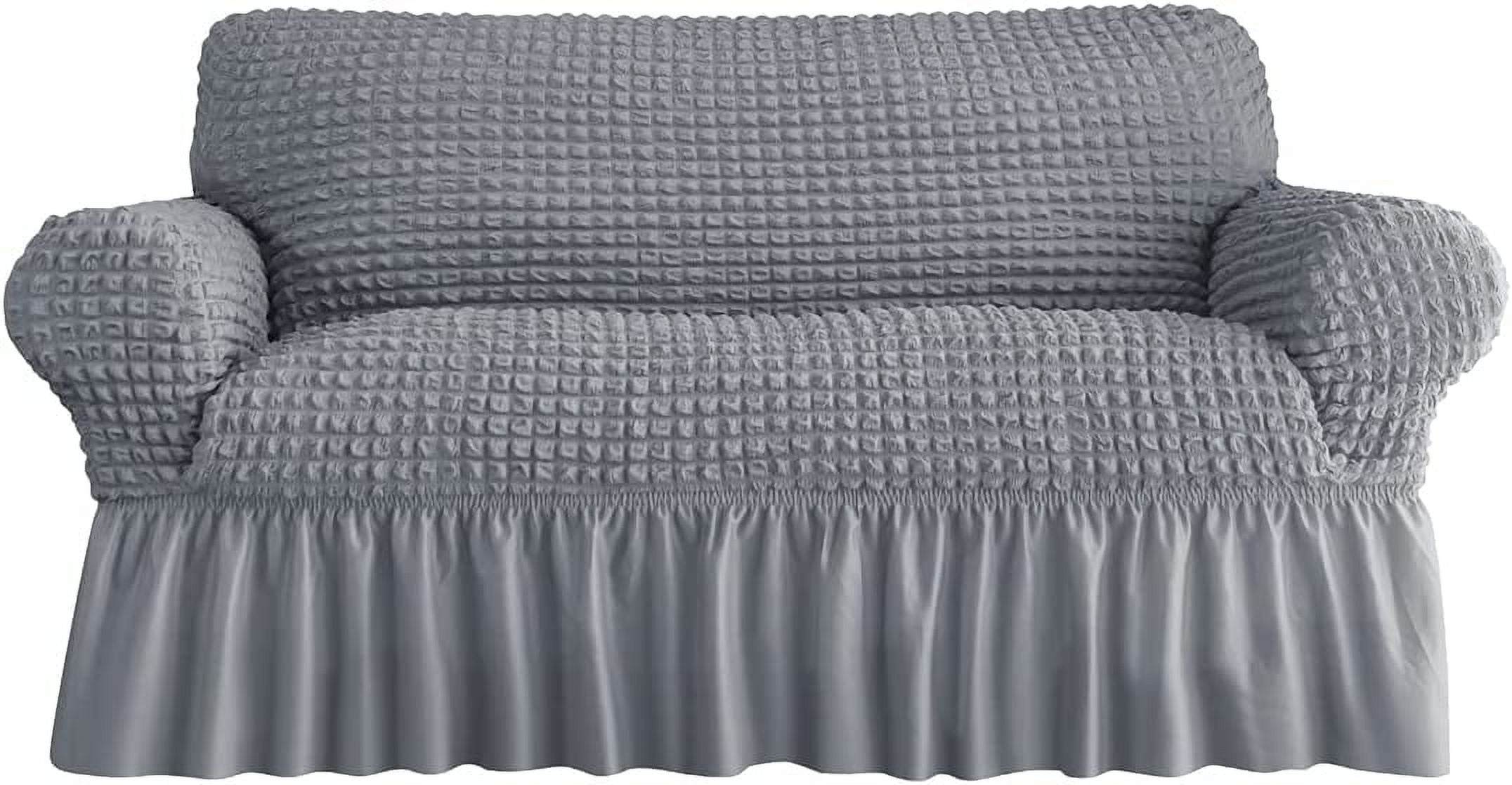 Dicasser Sofa Slipcover 1 Piece for 2 Cushion Couch Cover with Skirt ...