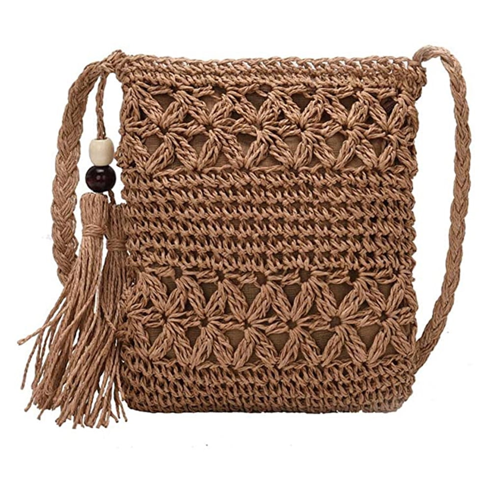 Dicasser Straw Bags For Women Summer Beach Straw Bags With Tassel Mini ...