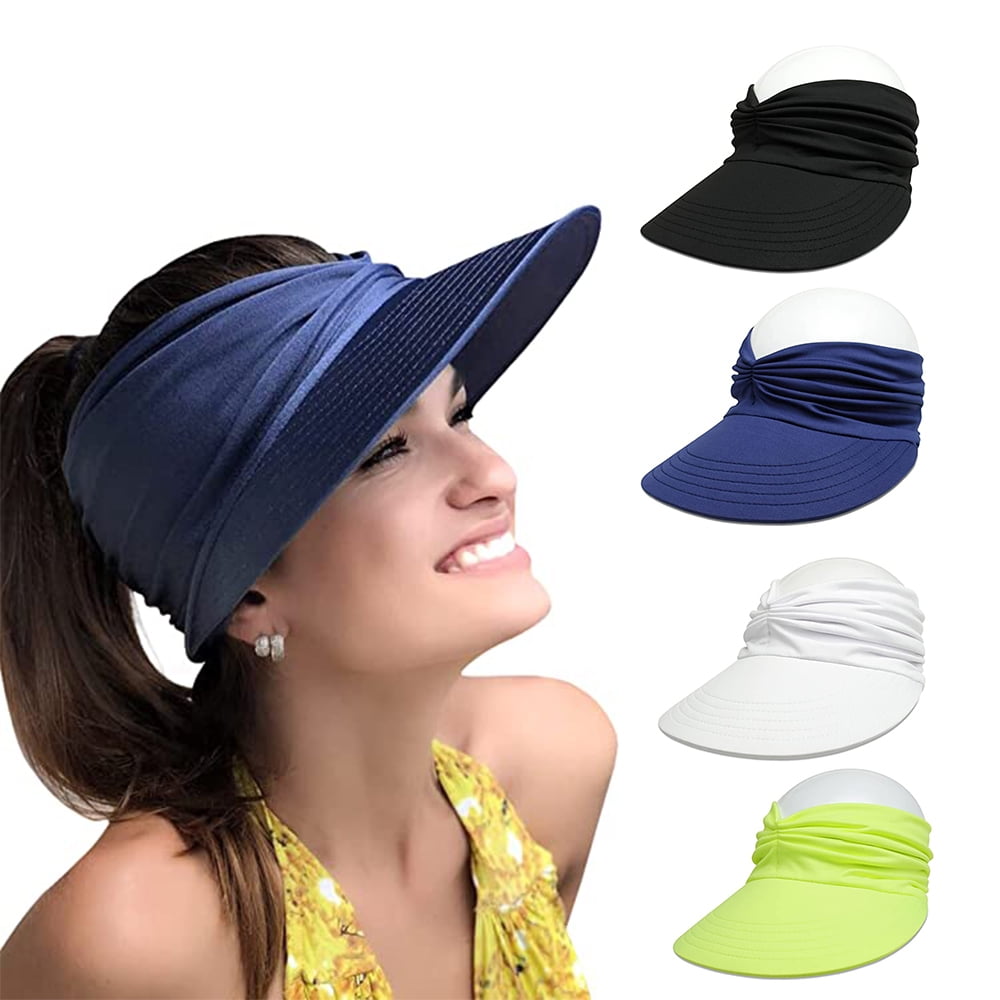 Dicasser Womens Sun Visor Hat Wide Brim Summer UPF 50+ UV Protection ...