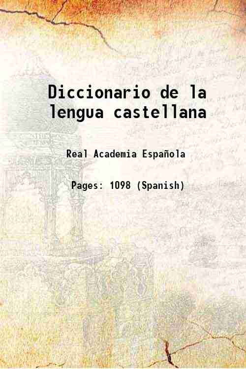 Diccionario de la lengua castellana 1914 [Hardcover] - Walmart.com