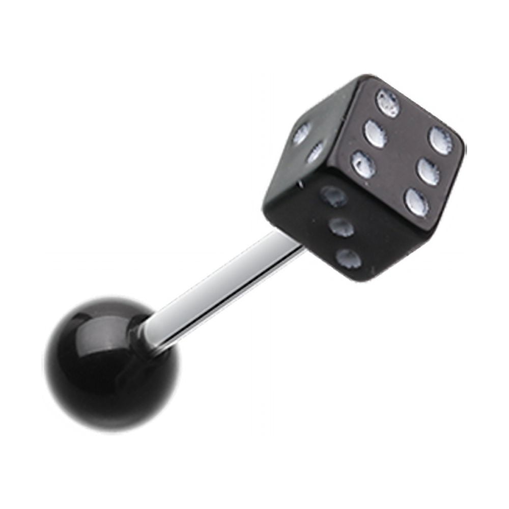 Dice Acrylic Top Barbell Tongue Ring - Walmart.com