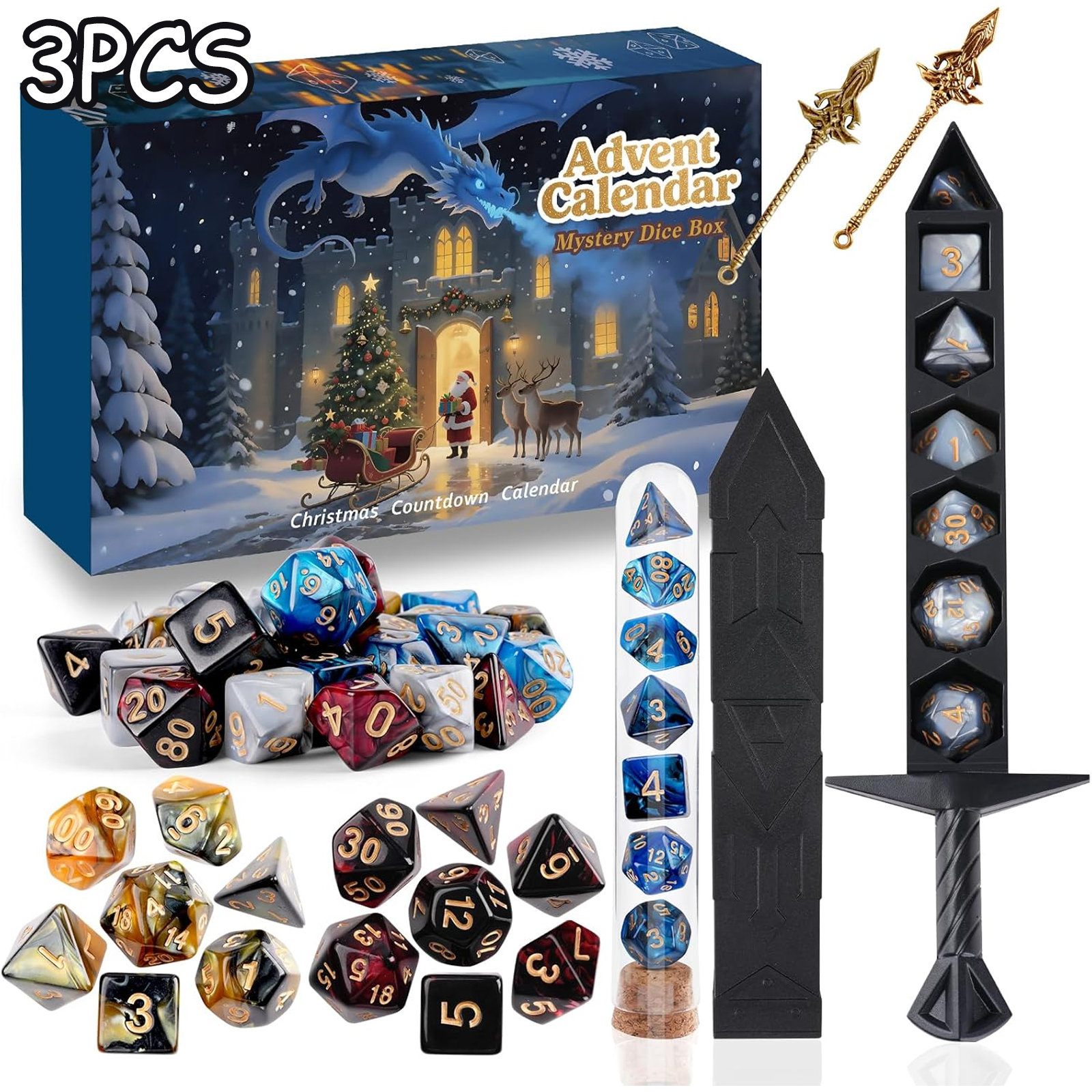 Dice Advent Calendar 2025 Mystery Dice Set Christmas Advent Calendar ...