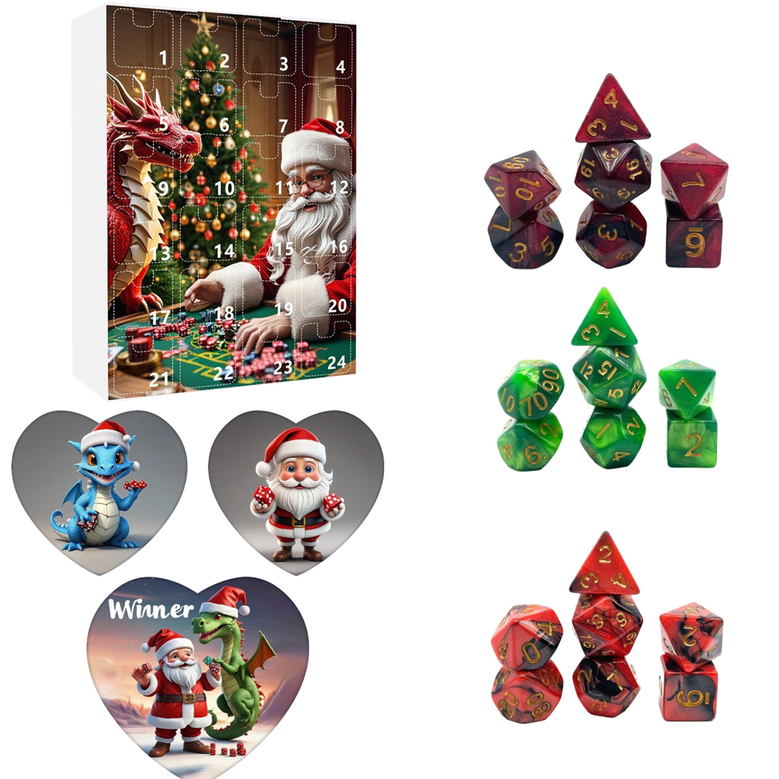 Dice Advent Calendars for Game | 24 Days Christmas Countdown Calendar ...