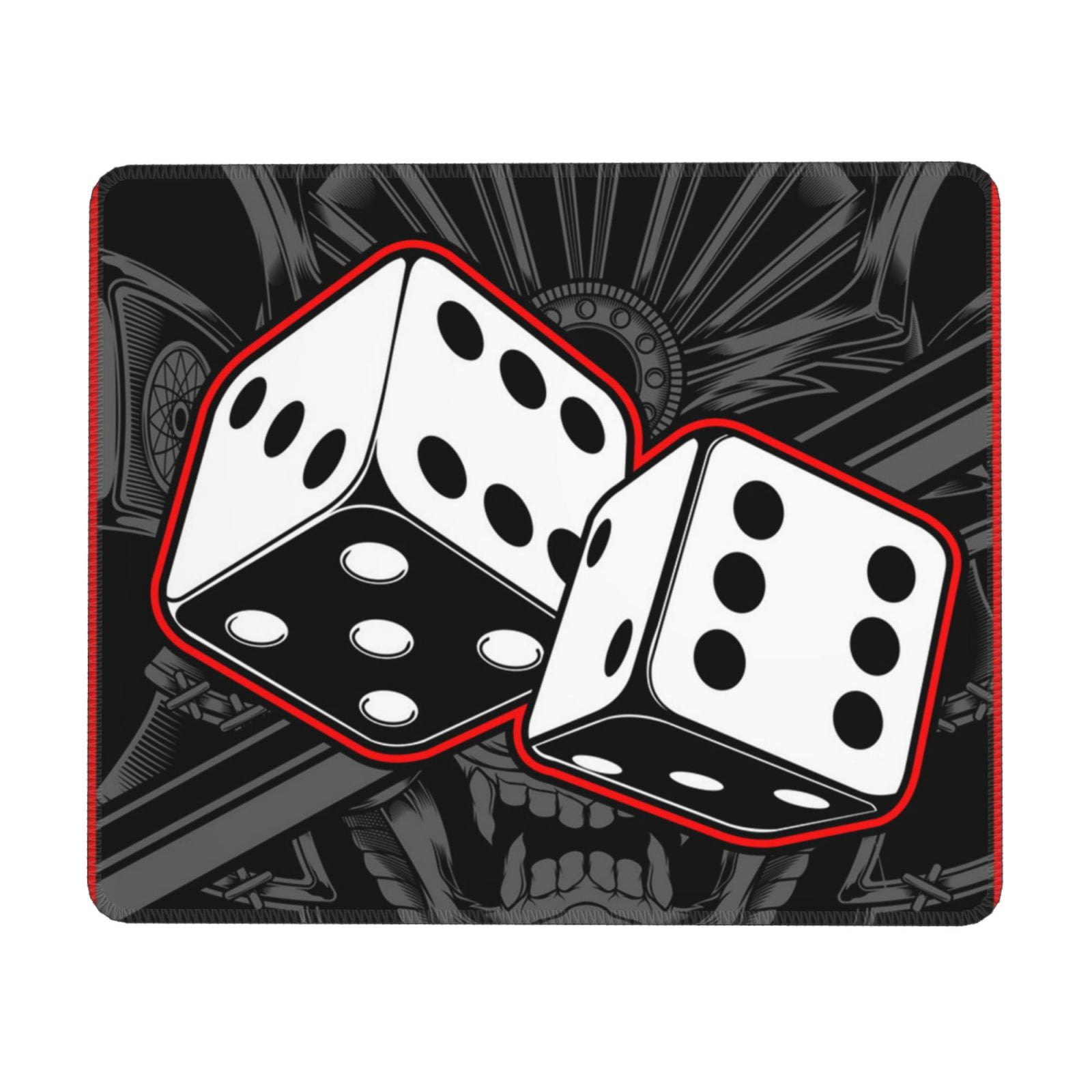 Dice Black White Mouse Pad Non-Slip Rubber Gaming Mousepad Rectangle ...
