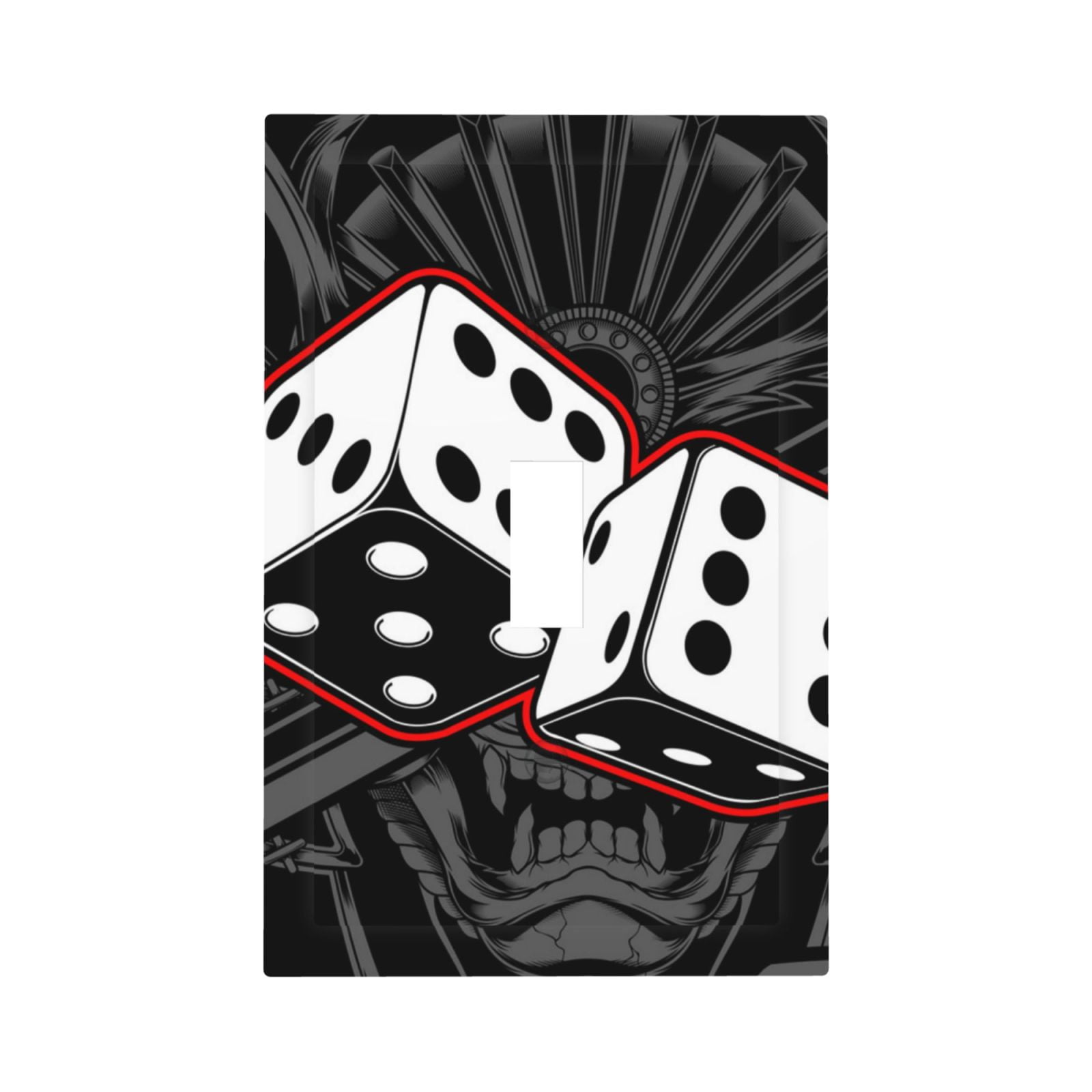 Dice Black White Single Toggle Wall Plate 1 Gang Decorative Electrical ...