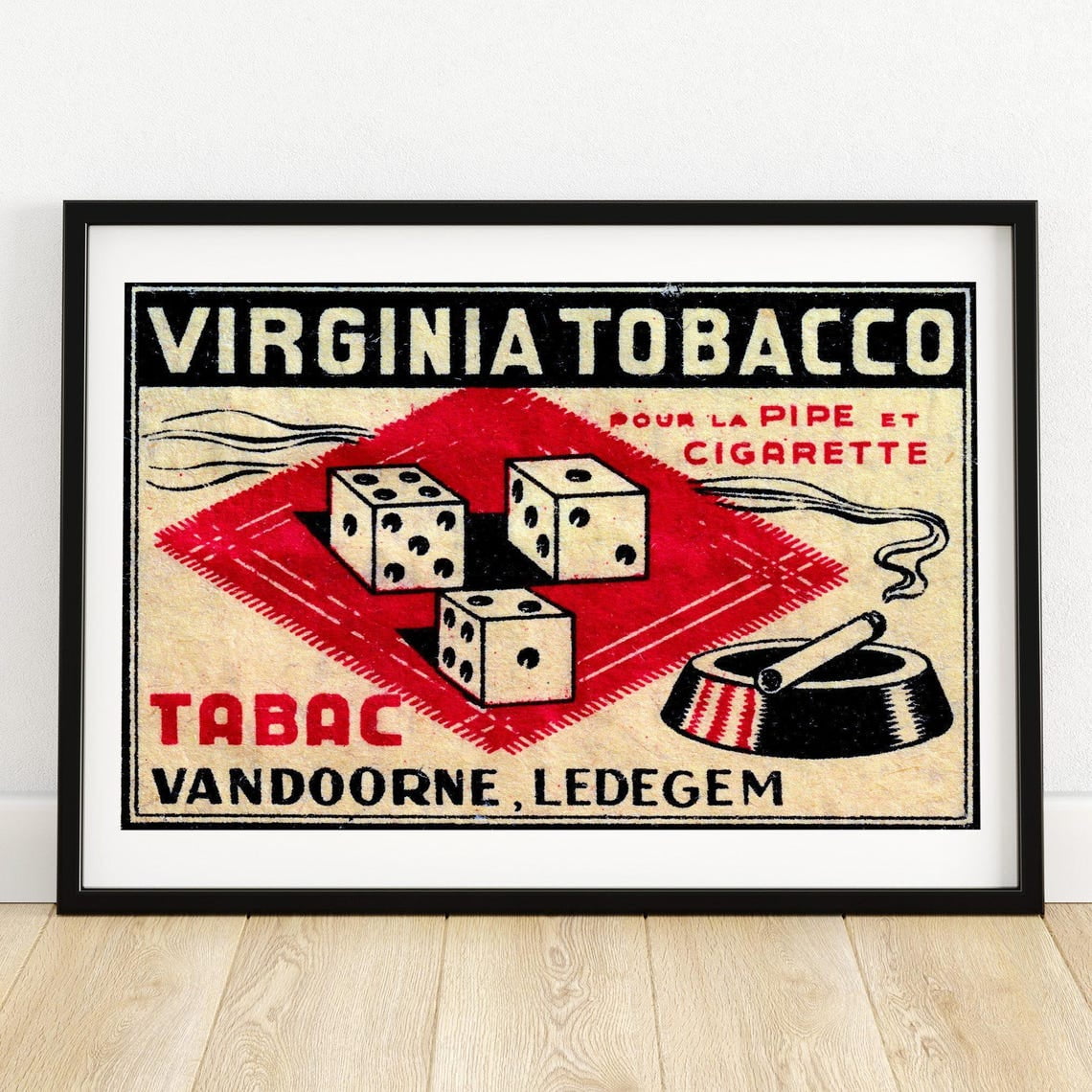 Dice And Cigarettes - Matchbox Print - Aesthetic Wall Art - Vintage ...