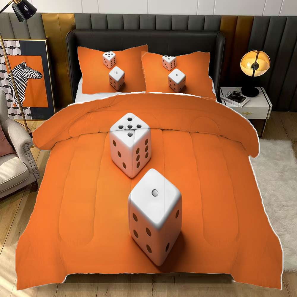 Dice Comforter Set King Size Bedding Set For Travl Bedroom Decor Quilt ...