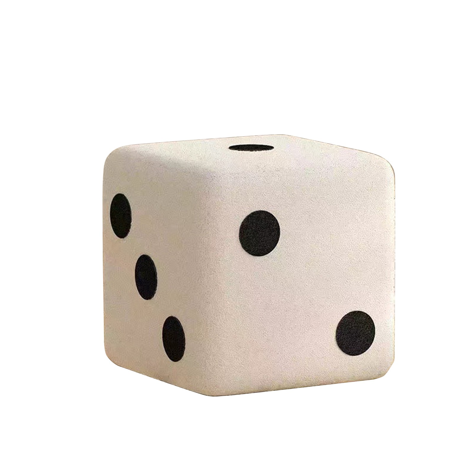 Dice Compact Lambs Wool Footstool Ottoman - 16-Inch Low-Profile Small ...