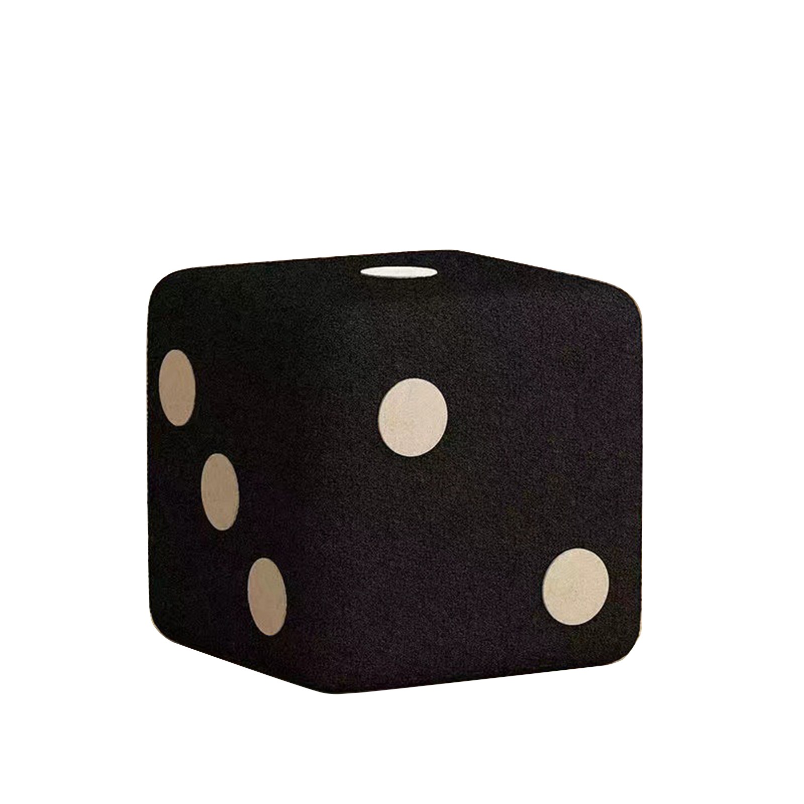 Dice Compact Lambs Wool Footstool Ottoman - 16-Inch Low-Profile Small ...