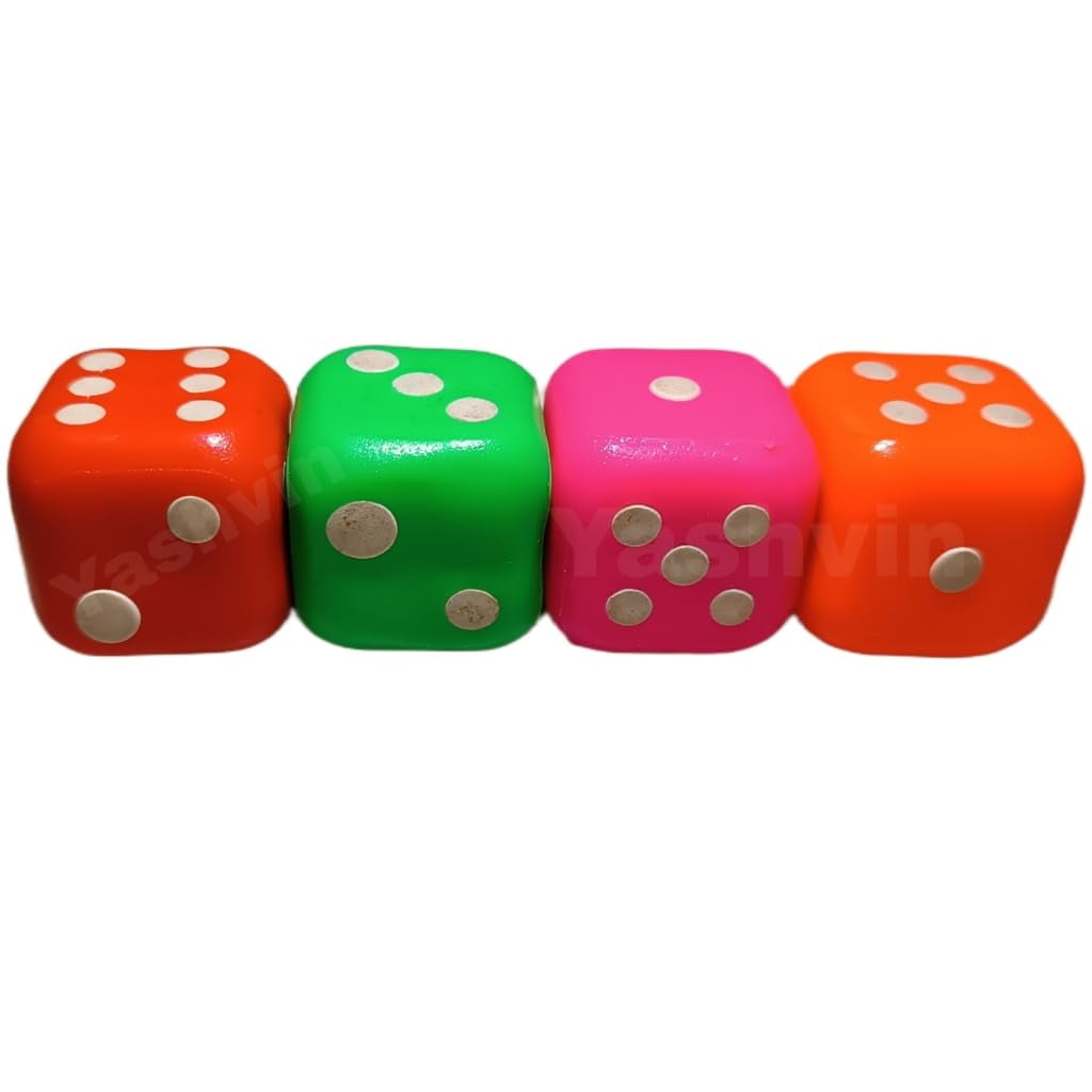 Dice & Dice Games Six Sided 25.5mm Very Big Size Heavy Multi Color Dice ...