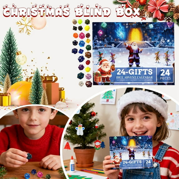 Dice Game Advent Calendar 2025, 24-Piece Cube Collection with Holiday ...