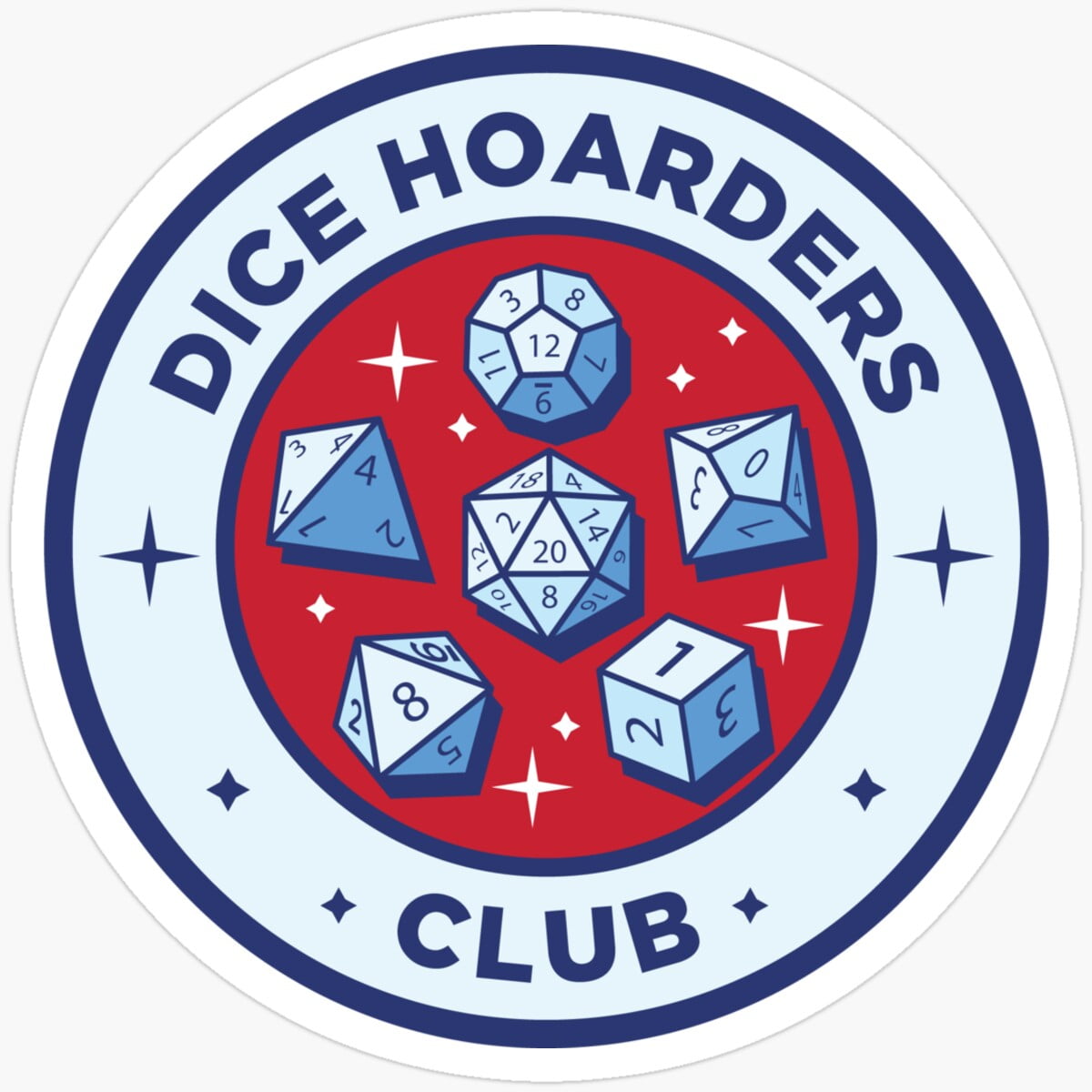 Dice Hoarders Club Sticker. Gift For You - Decorate Laptops, Water Bottles, And More! - Walmart.com