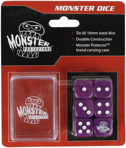 Dice - Monster Protectors Set of 6 D6 Logo Die with Pocket Carrying ...