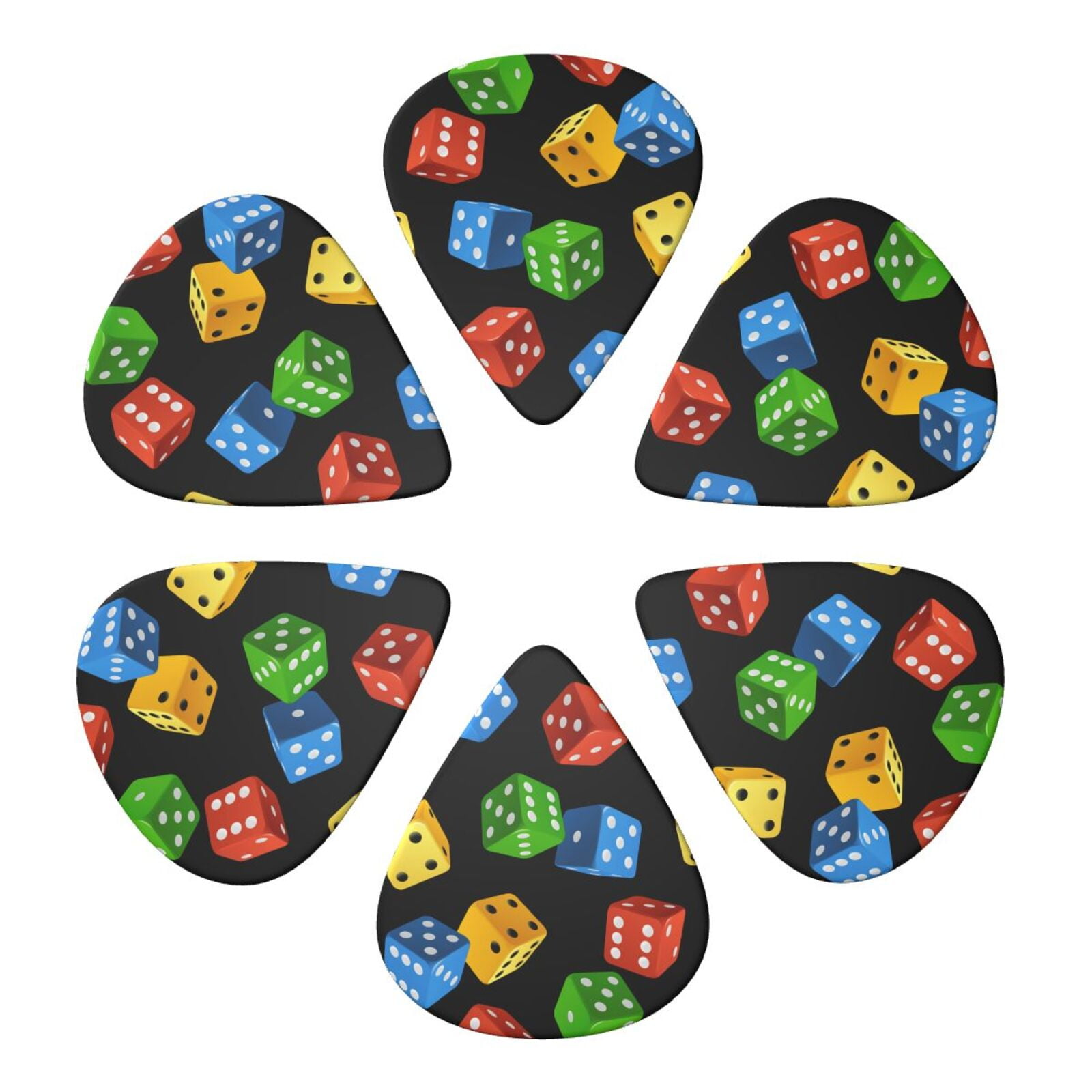 Dice Pattern Colorful Cube Guitar Pick 6 Pack for Bass Acoustic ...