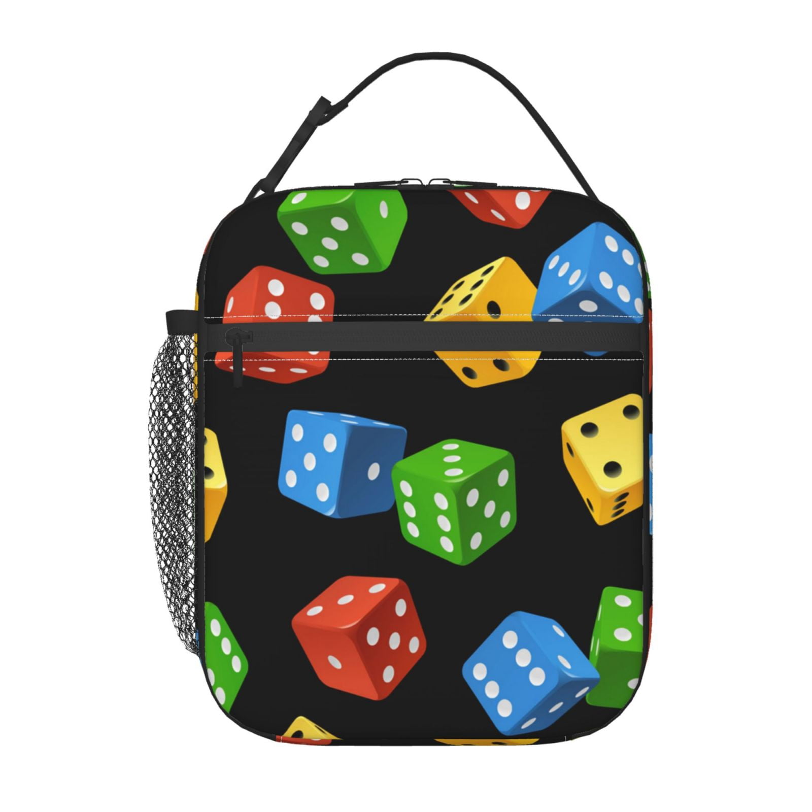 Dice Pattern Colorful Cube Lunch Box Bag Insulated Lunchbox Reusable ...
