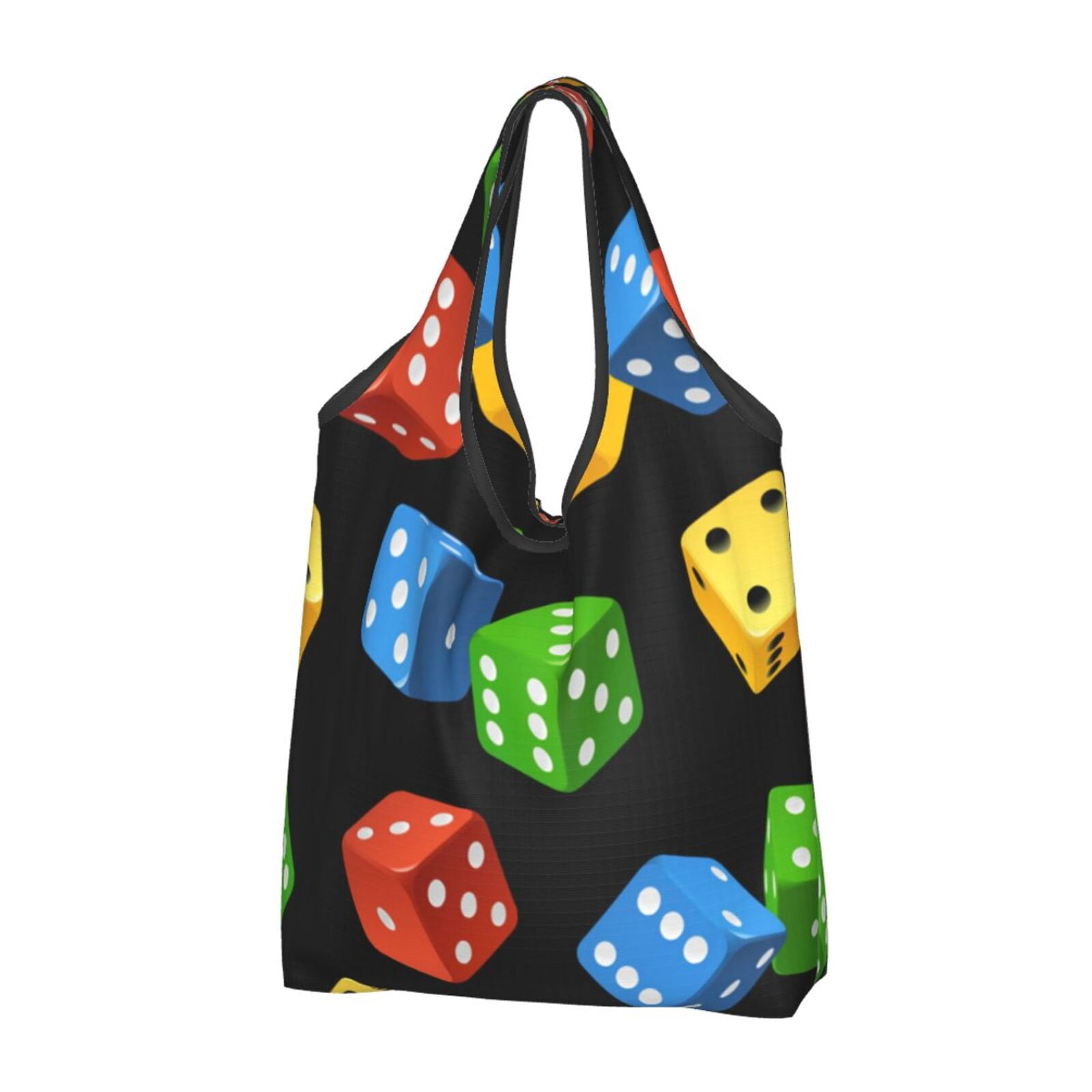 Dice Pattern Colorful Cube Reusable Grocery Bags Shopping Totes ...