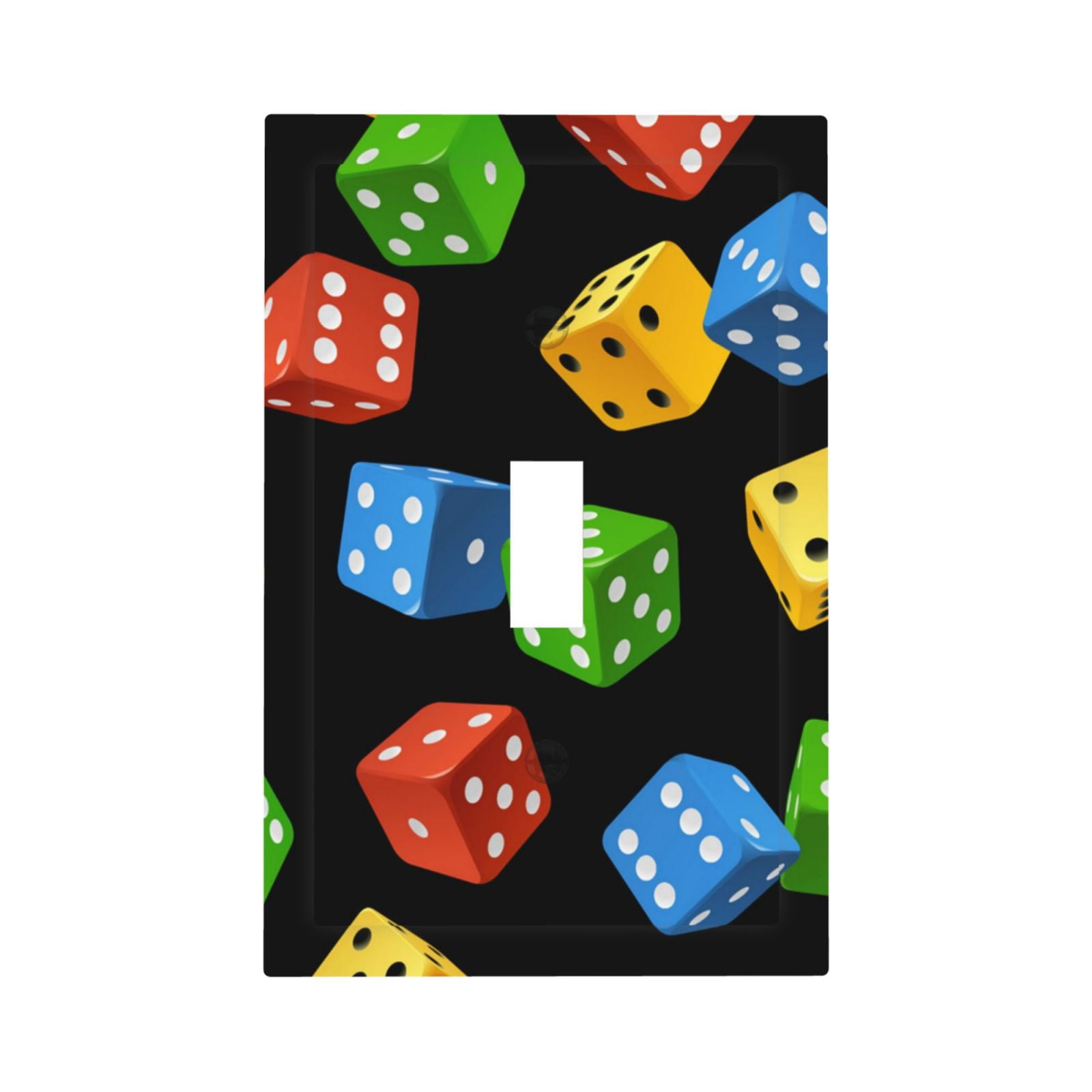 Dice Pattern Colorful Cube Single Toggle Wall Plate 1 Gang Decorative ...