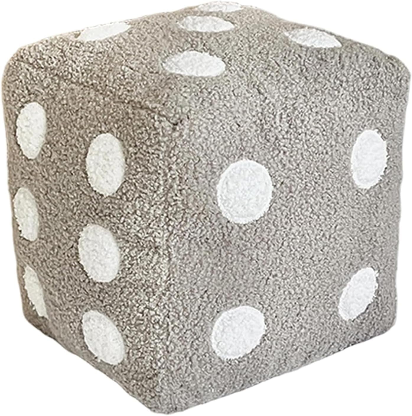 Dice Pillow, White Plush Dice Pillows for Bed, Unique Throw Pillows 8x8 ...
