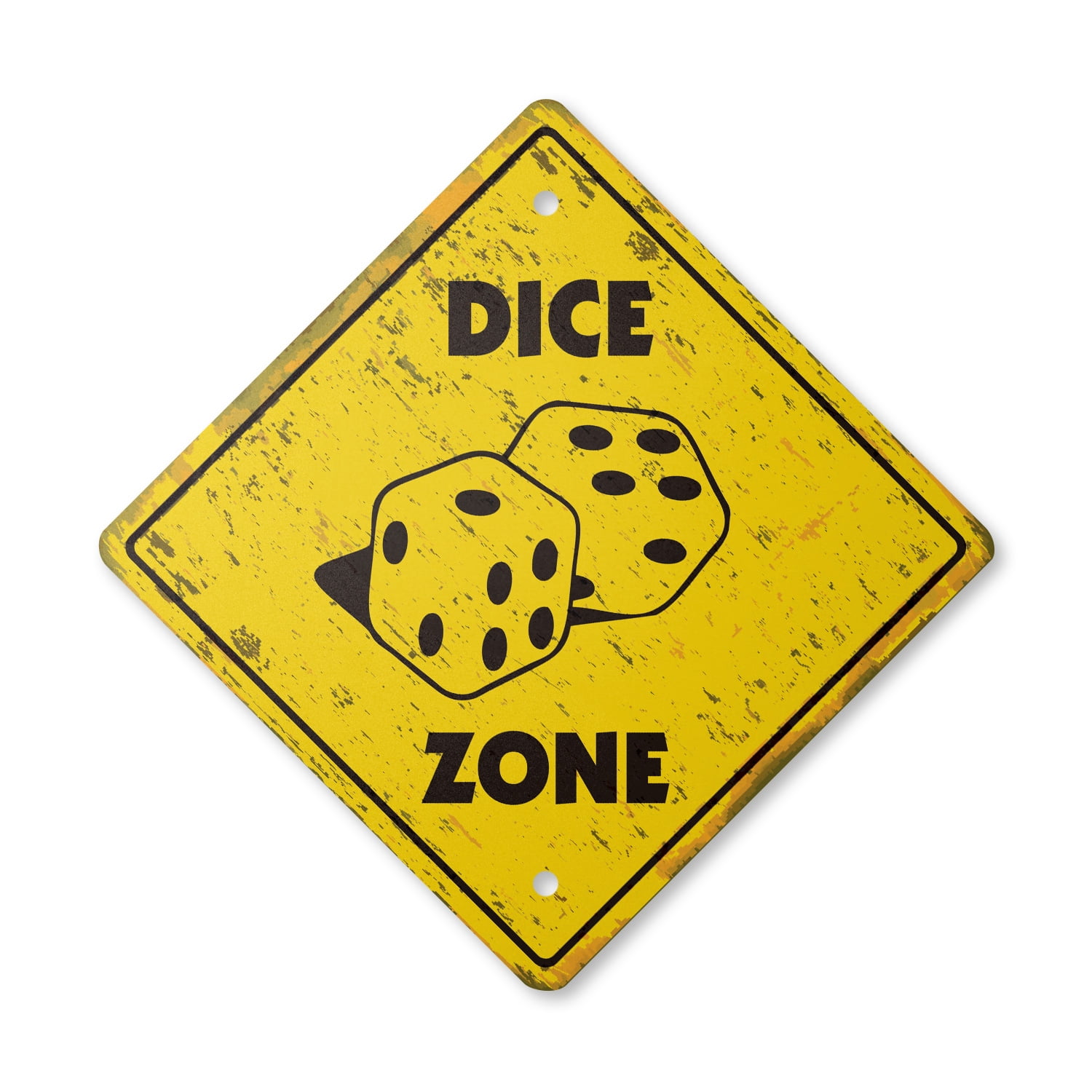 Dice Vintage Crossing Sign Zone Xing | Indoor/Outdoor Plastic | 17 ...