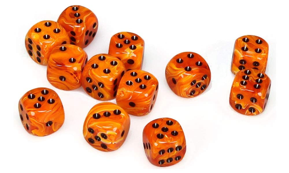 Dice - Vortex - d6 Chessex D6 16mm Orange w/Black (12) - Walmart.com